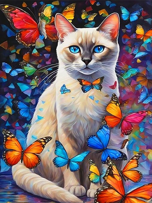 Amazon.com: ijbnhd DIY Cat Diamond Art Kits for Adult Beginners Cat ...