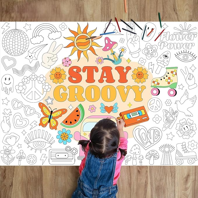 Amazon.com: Groovy Coloring Poster for Kids Giant Coloring Poster Large ...