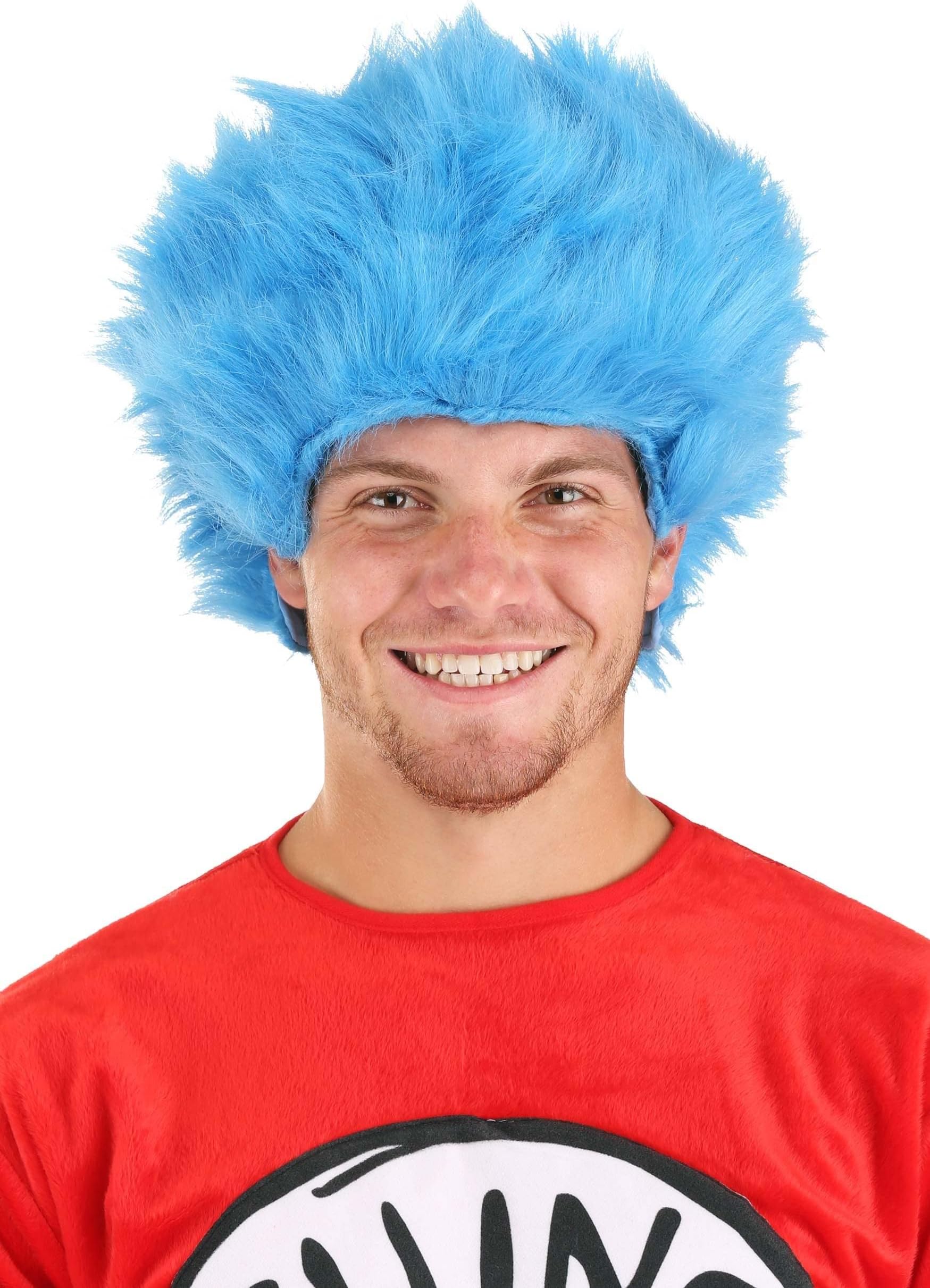 Amazon.com: Costume Adventure Blue Fuzzy Wig Spikey Blue Hair Clown Wig ...