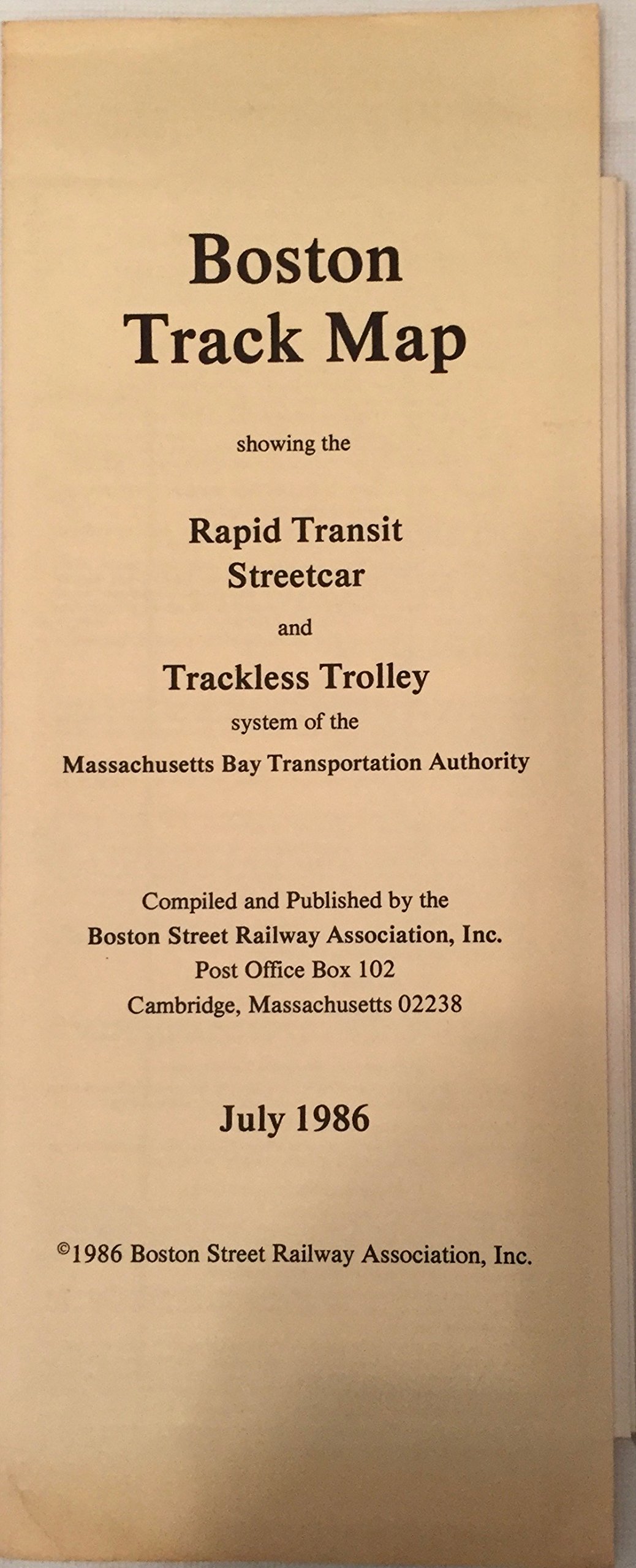 Boston Track Map Showing The Rapid Transit Streetcar And Trackless ...