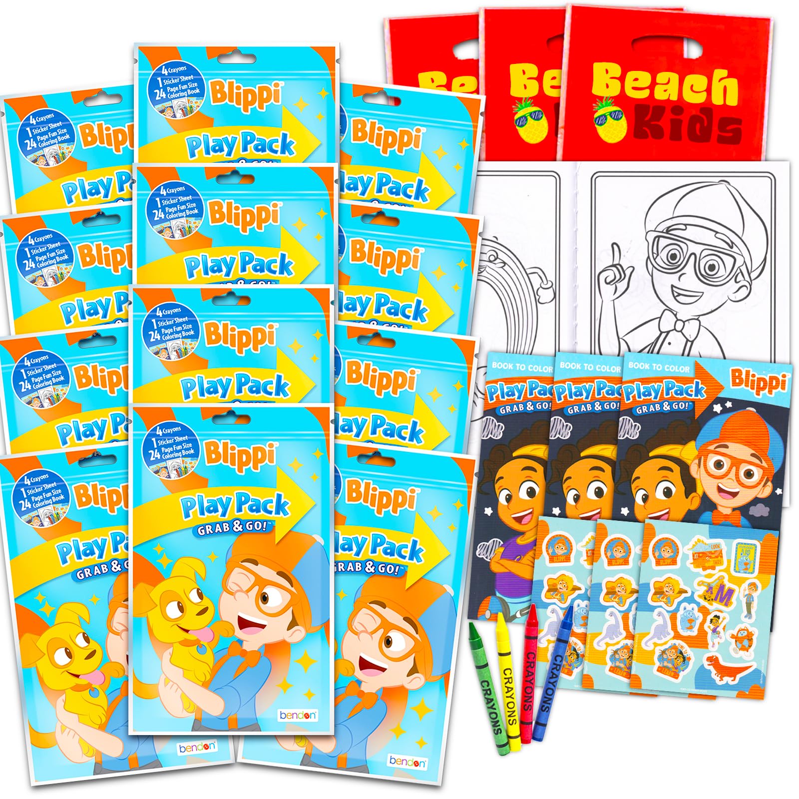 Amazon.com: Blippi Birthday Party Favors and Supplies Bundle - 12 ...
