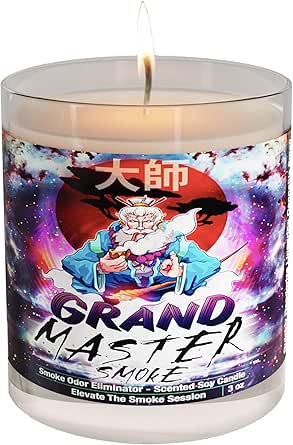 Amazon.com: GRAND MASTER SMOKE (3oz) Smoke Odor Eliminating Soy Candle ...