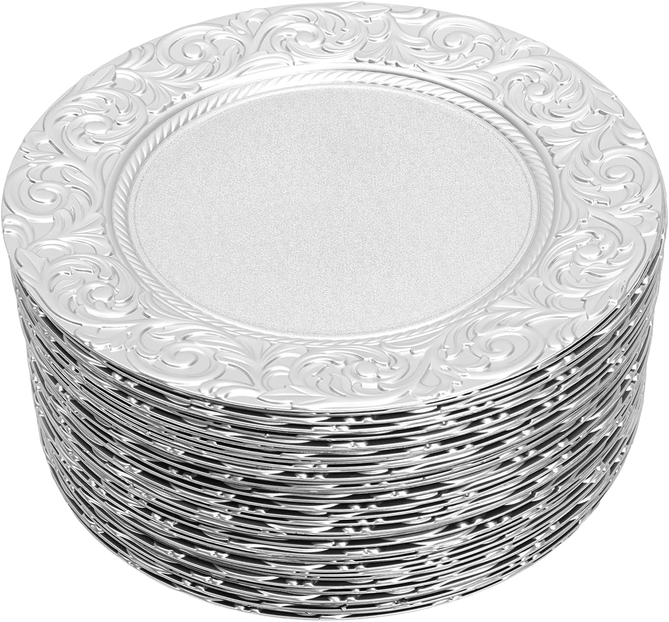 Amazon.com | RocoReny Antique Charger Plates Set, 100 Pcs 13in Plastic ...