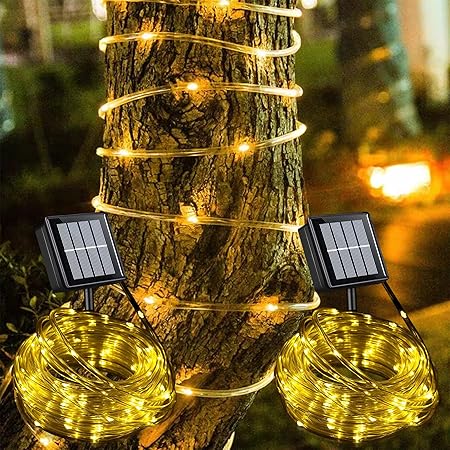 Solar Rope Light 33FT 100L IP65 Waterproof Outdoor LED Copper Fairy ...