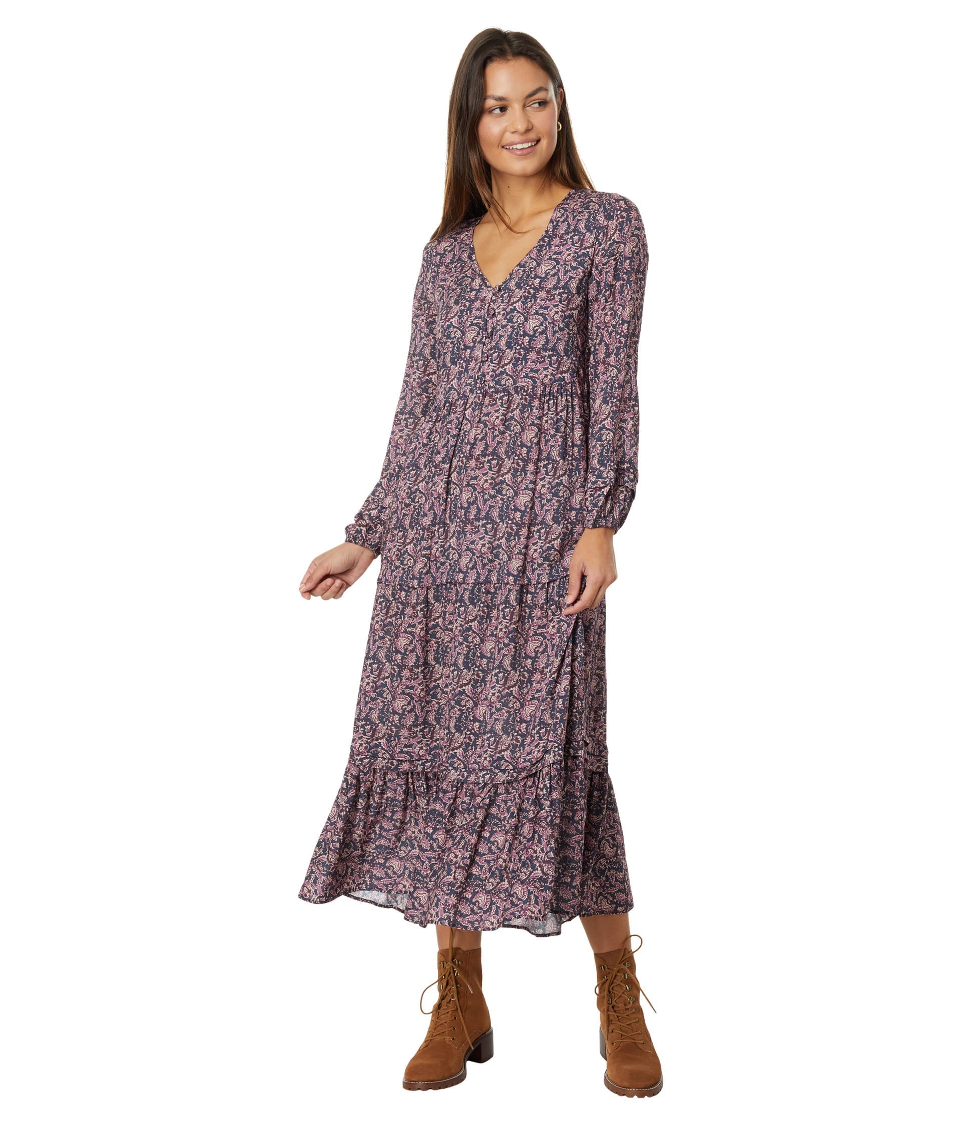 Faherty Isabella Dress Fiona Block Print SM at Amazon Women’s Clothing ...