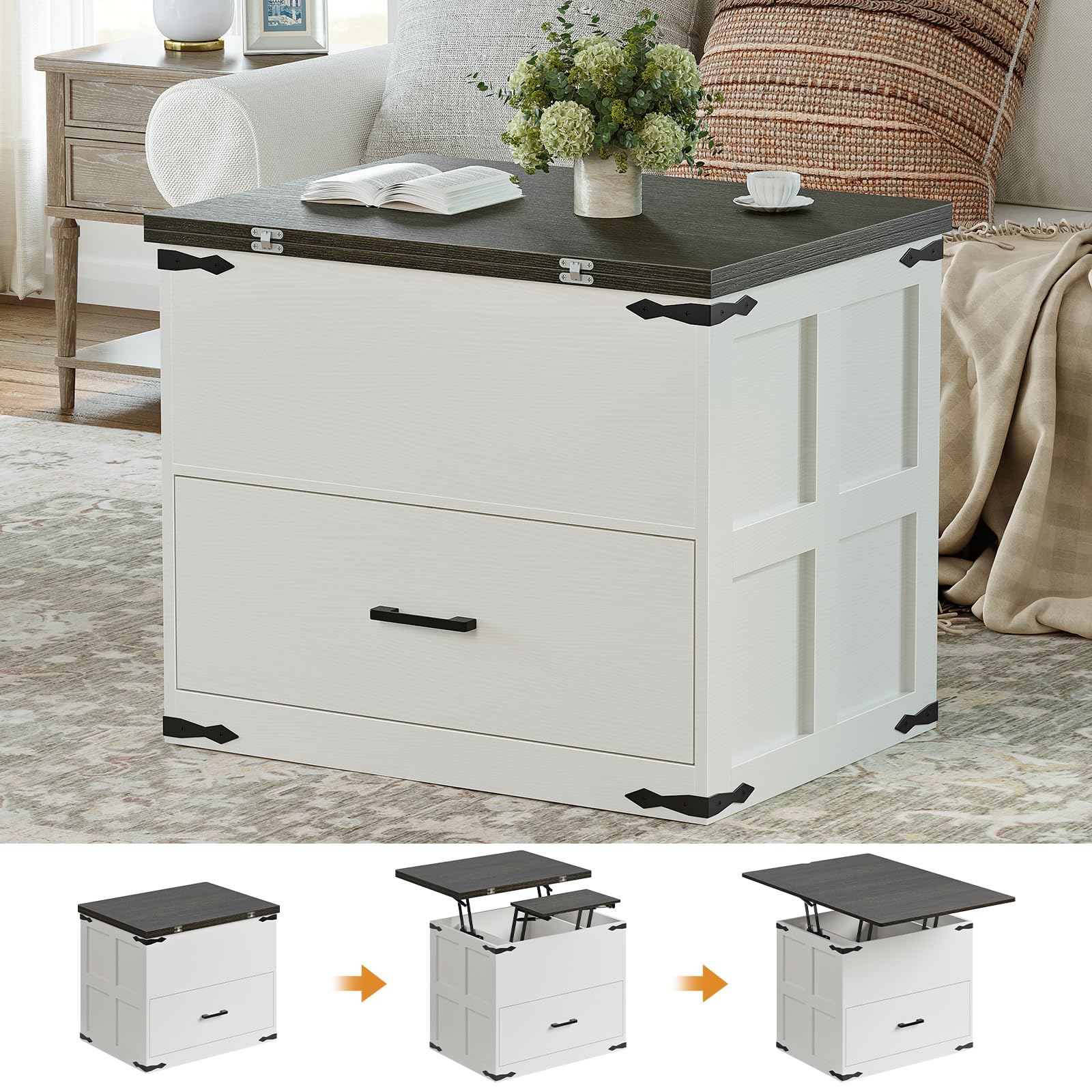 Amazon.com: FABATO Lift Top Coffee Table, Farmhouse Coffee Table ...