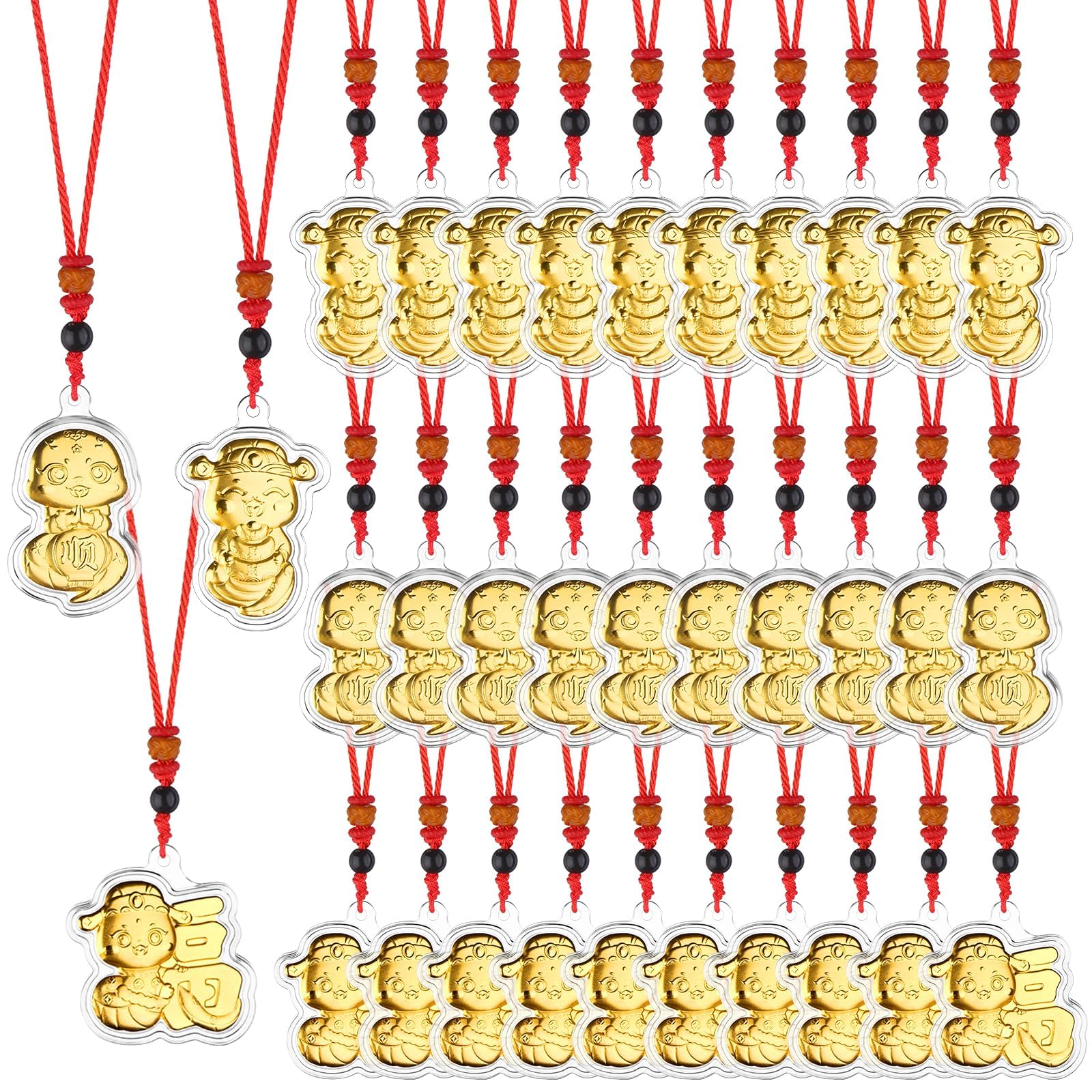 Amazon.com: Easywiny 30 Pcs 2025 Year of The Snake Pendant Golden Snake ...