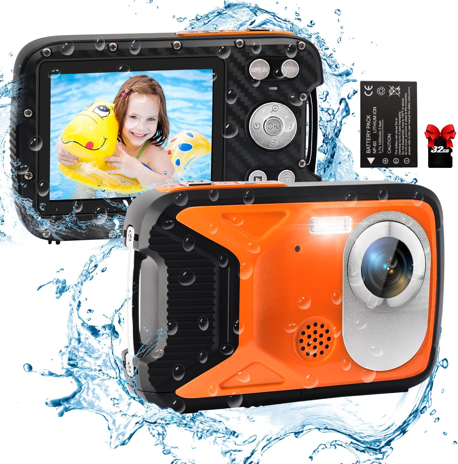 Amazon.com : Waterproof Camera lovpo 16FT Underwater Camera with 32GB ...