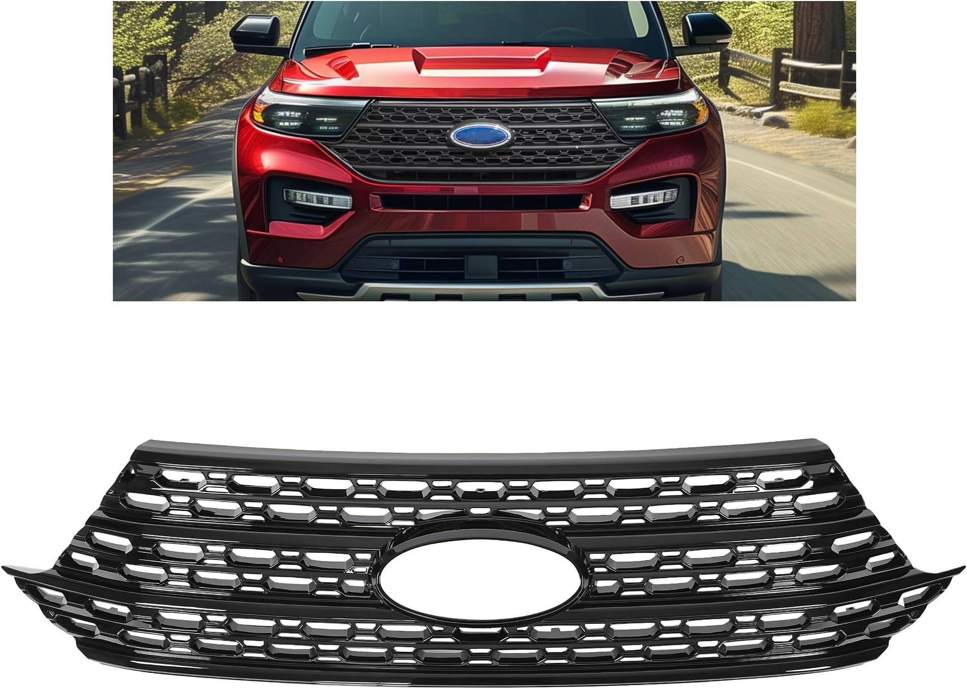 Amazon.com: HECASA Grille Overlay Compatible with 2020-2024 Ford ...