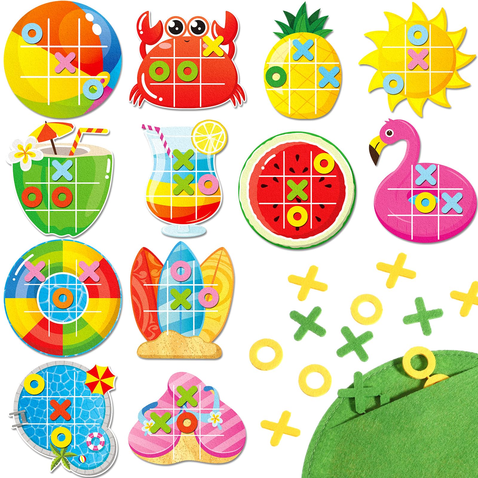 Amazon.com: Wiwiqing 24 Pack Summer Beach Tic Tac Toe Strategic Board ...