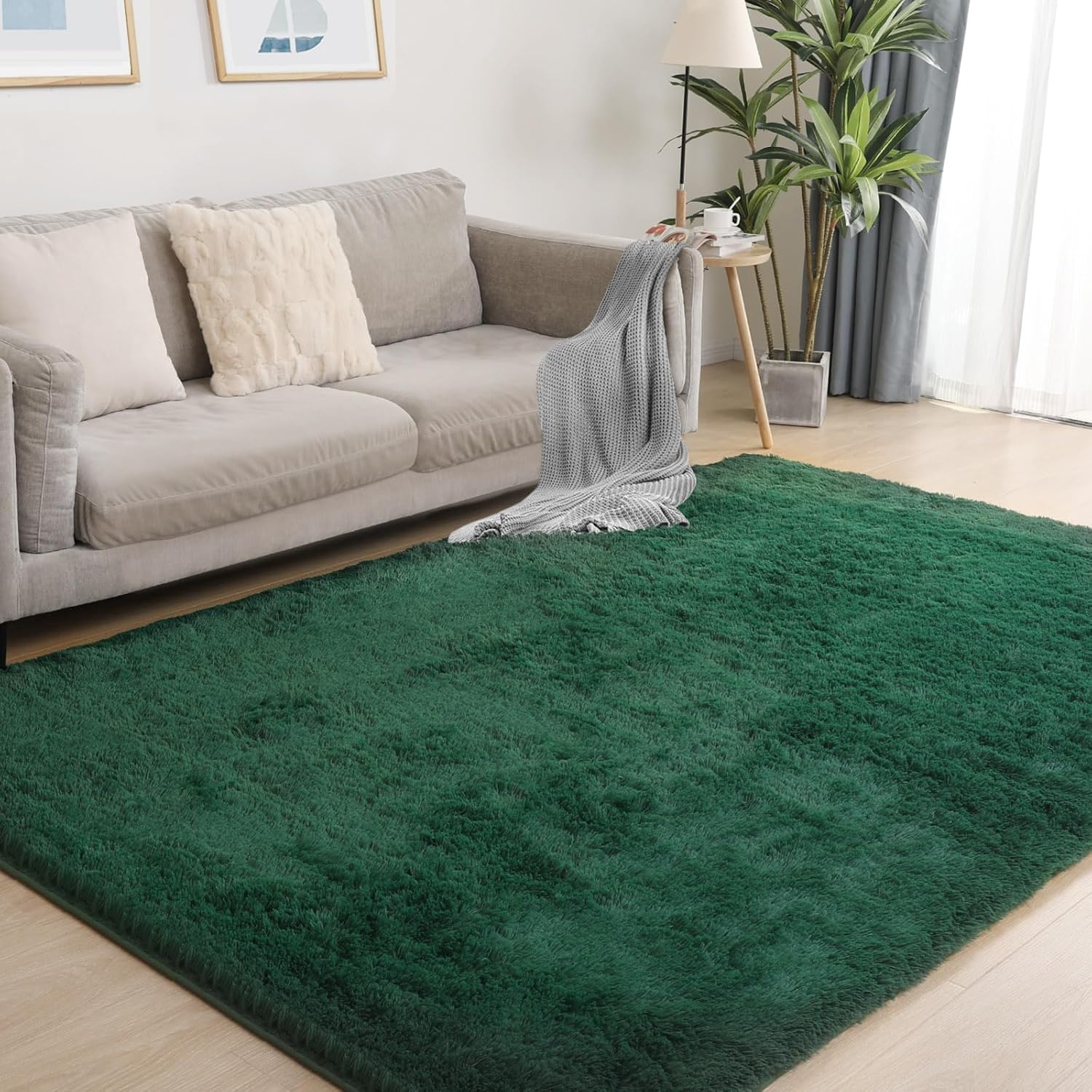 Amazon.com: Puremy Ultra Soft Area Rug, Fluffy 8x10 Green Rugs for ...