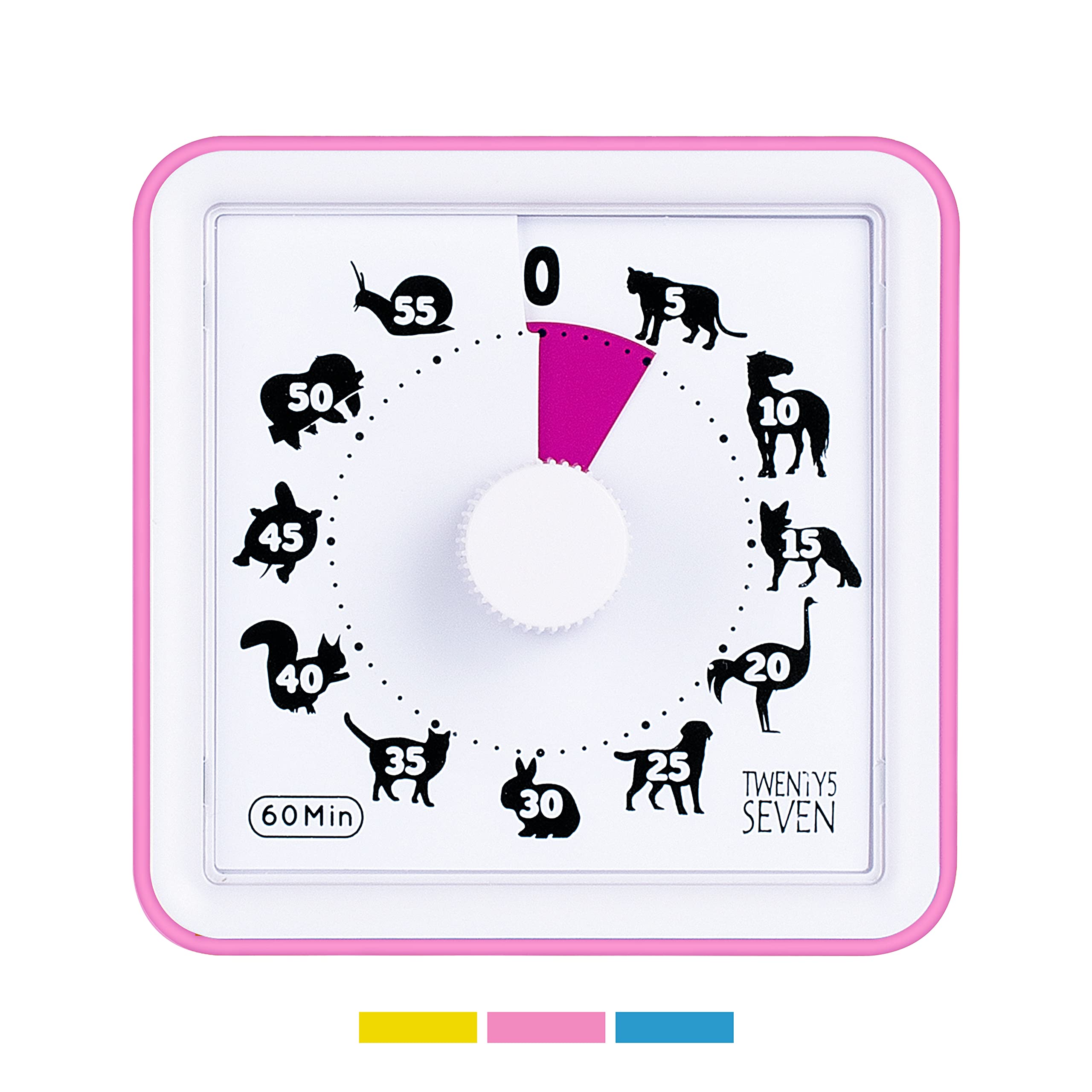 Buy TWENTY5 SEVEN Countdown Timer 3 inch; 60 Minute 1 Hour Visual Timer ...