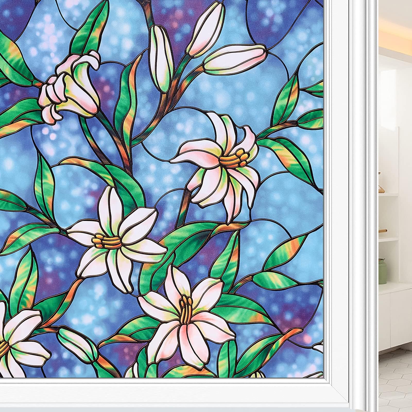 Amazon.com: Rainbow Stained Glass Window Films & Rain Glass Window Film ...