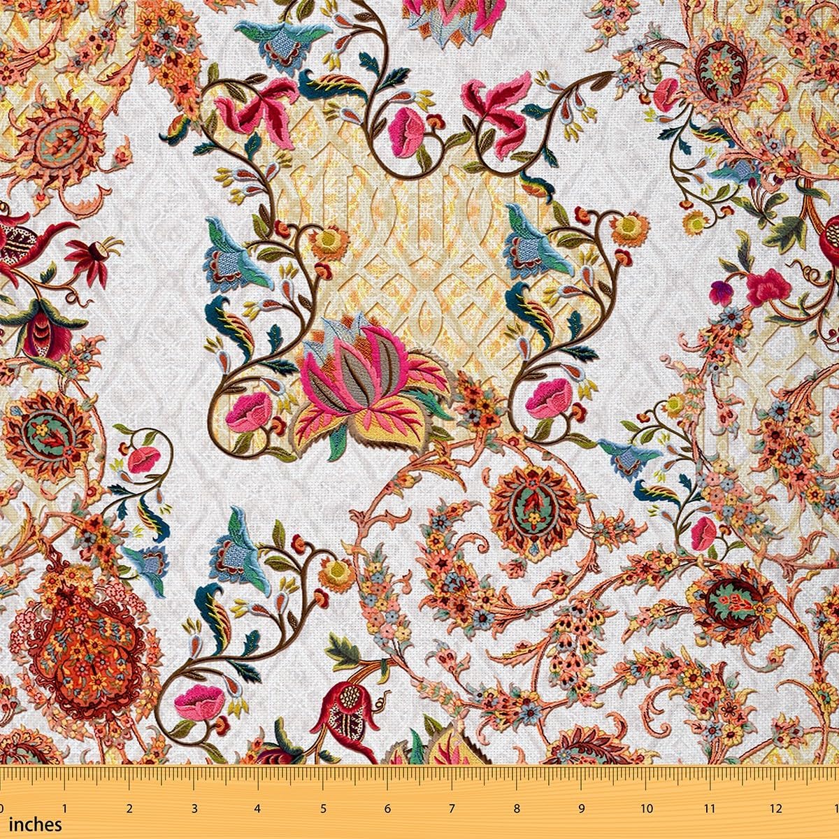 Amazon.com: Exotic Floral Fabric by The Yard, Boho Upholstery, Bohemian ...