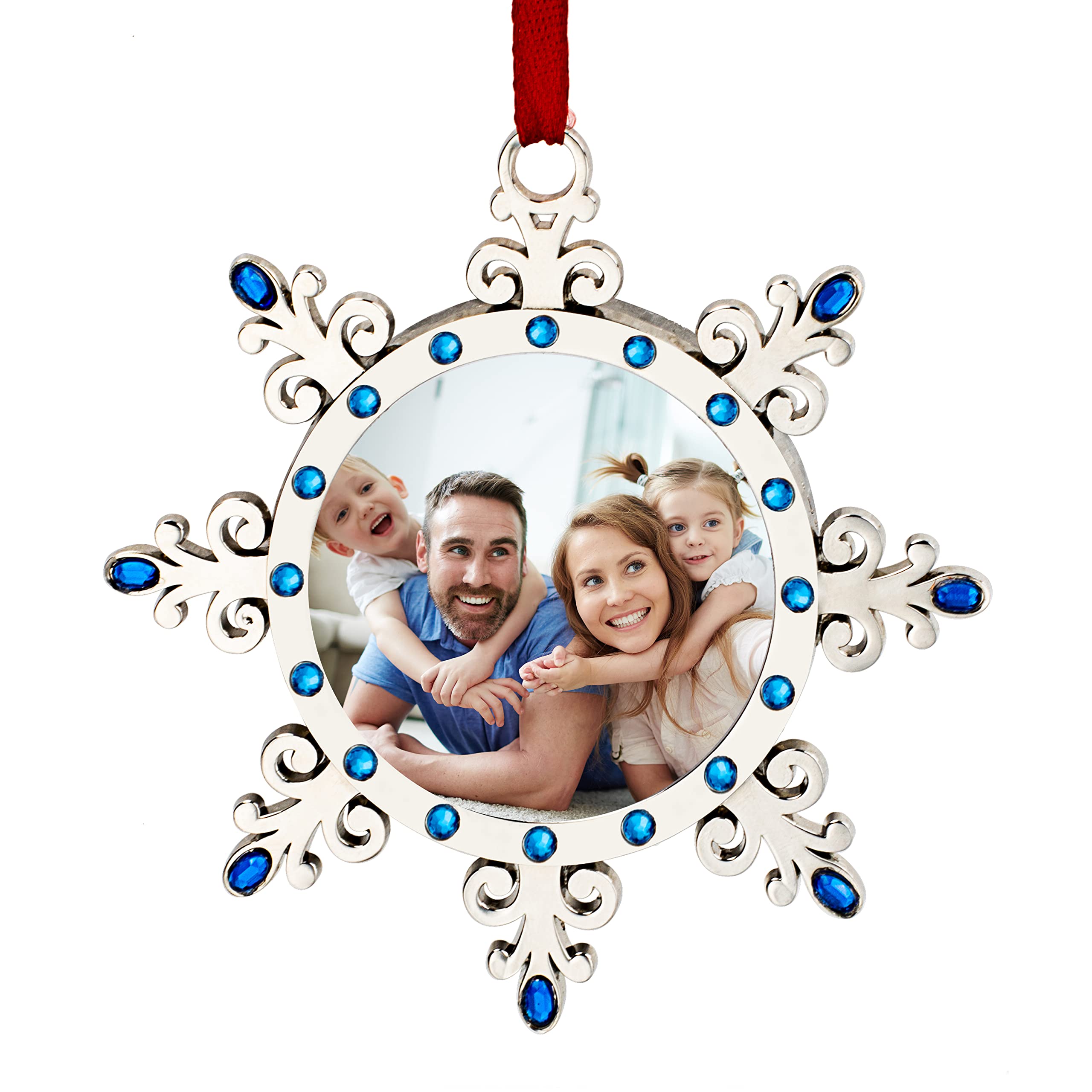 Amazon.com: Christmas Photo Ornament, Snowflake Christmas Tree ...