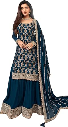 Amazon.com: Shreeva Fashion Indian Pakistani Dresses for Women Palazzo ...