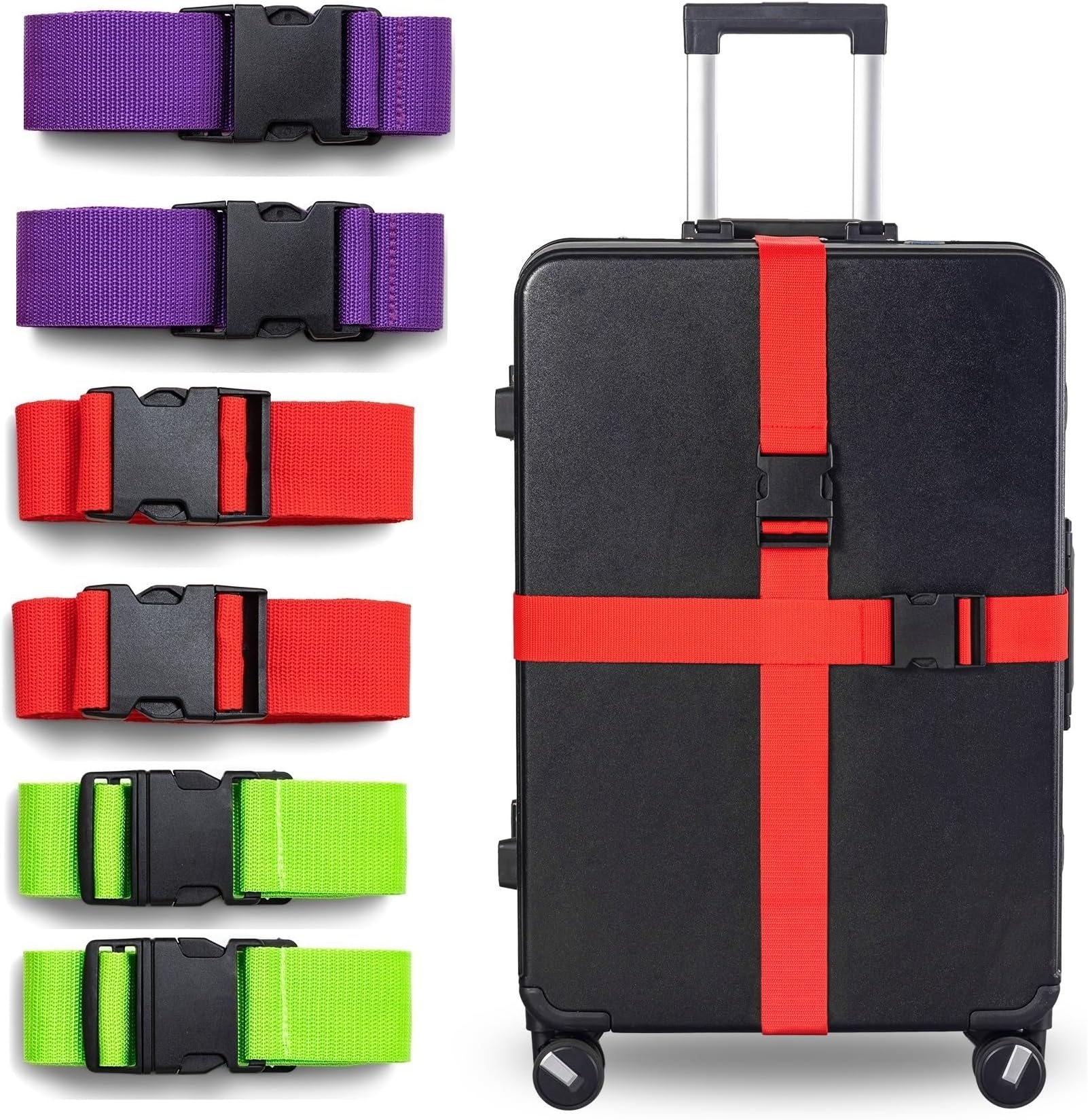 Amazon.com: WY LIGHTING LEVEL 2 Pack Luggage Straps for Suitcases ...