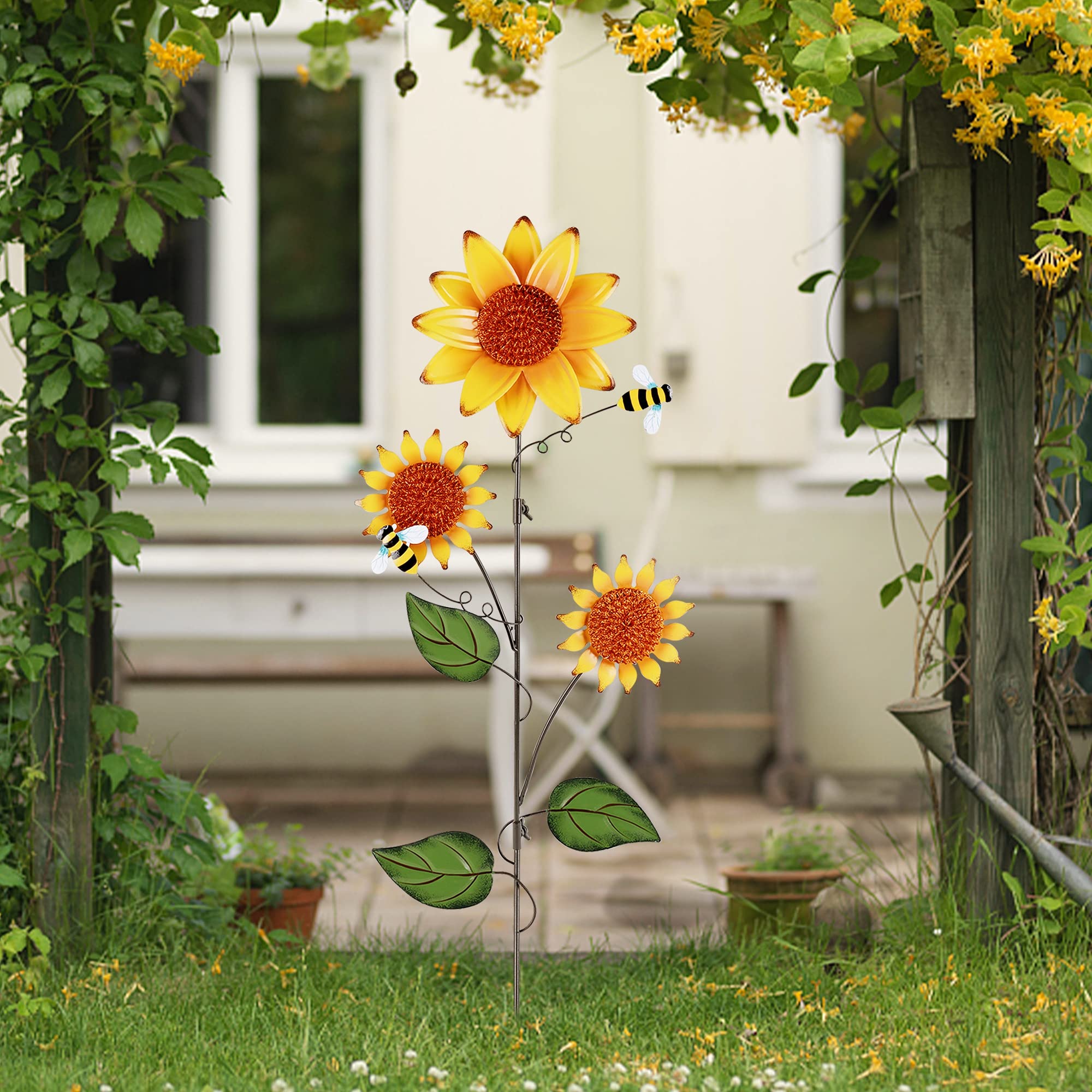 Snapklik.com : Sunflowers Garden Stakes Decor, 35 Inch Outdoor Metal ...