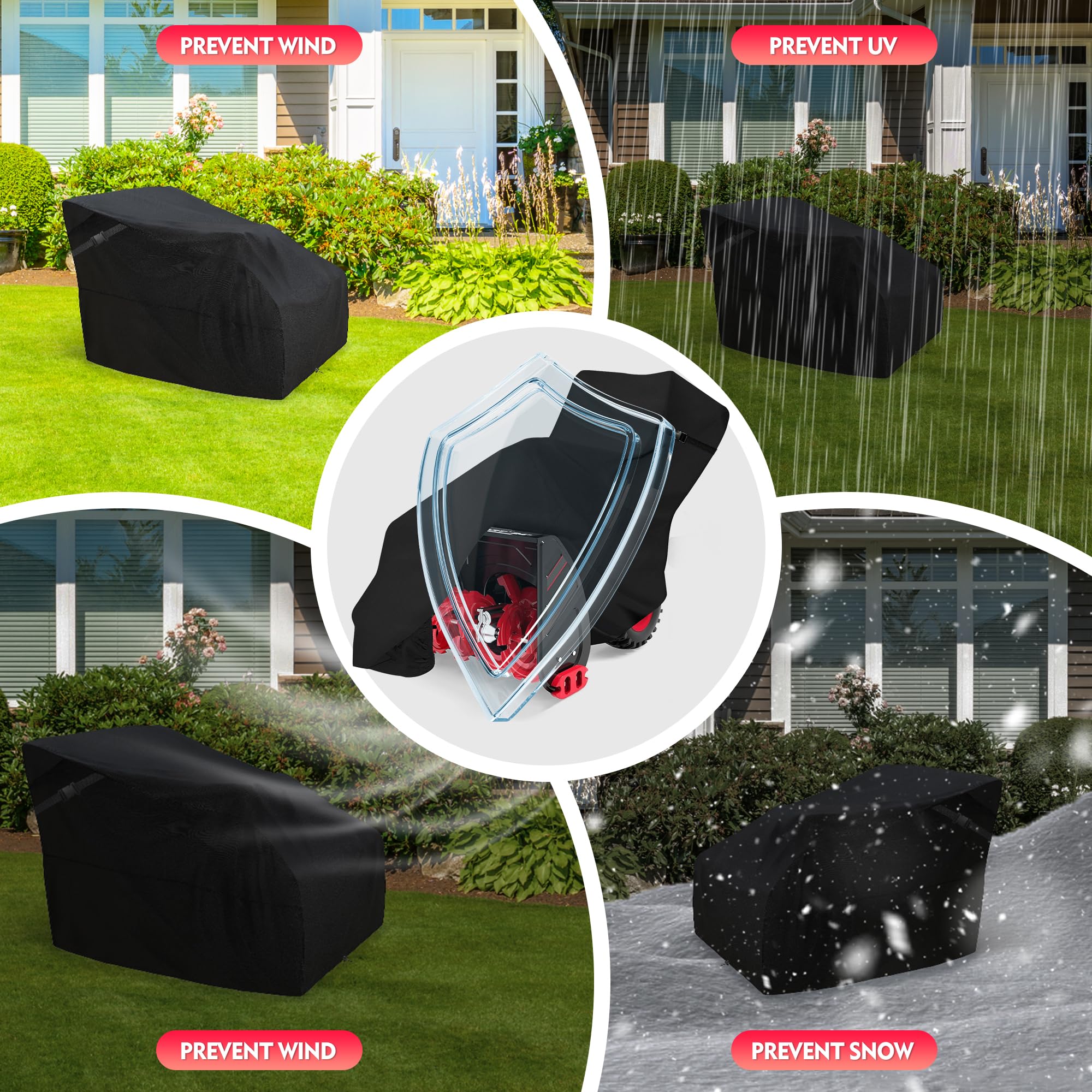 Snapklik.com : K-Musuclo Snow Blower Cover, Waterproof Heavy Duty 600D ...