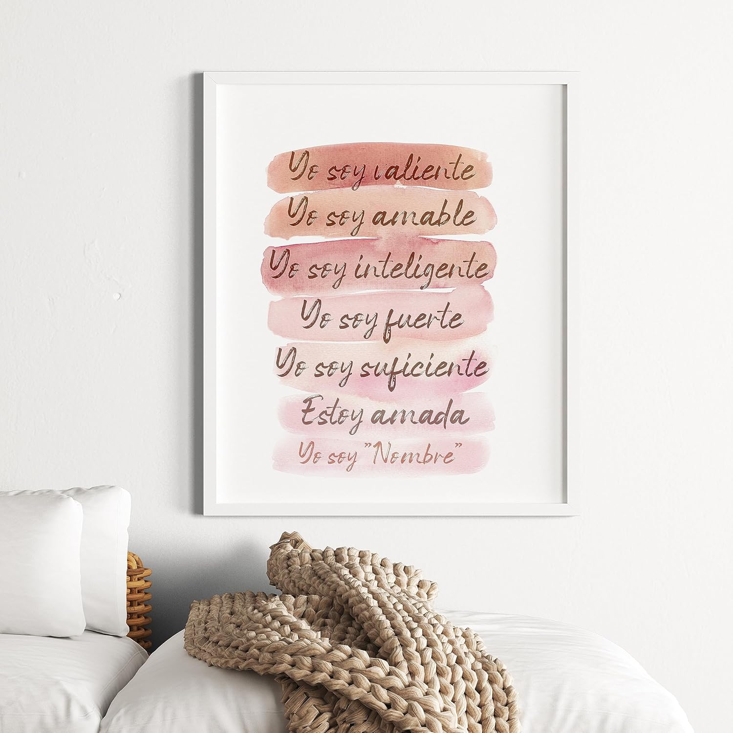Amazon.com: Spanish Kids Positive Affirmations Wall Art, Girls Bedroom ...