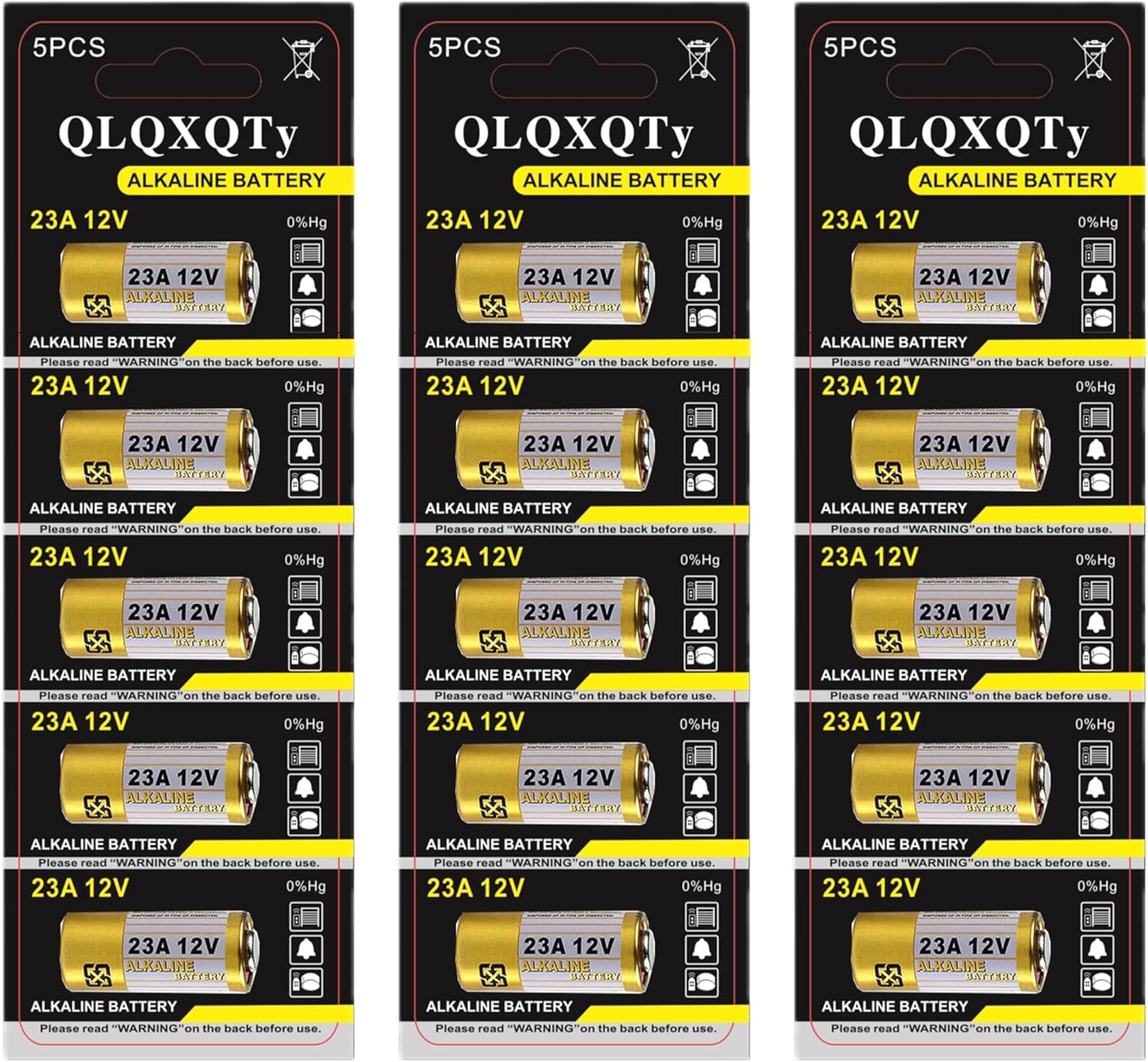 Amazon.com: QLQXQTy 15pack A23 23A 23AE Alkaline Battery 12V : Health ...