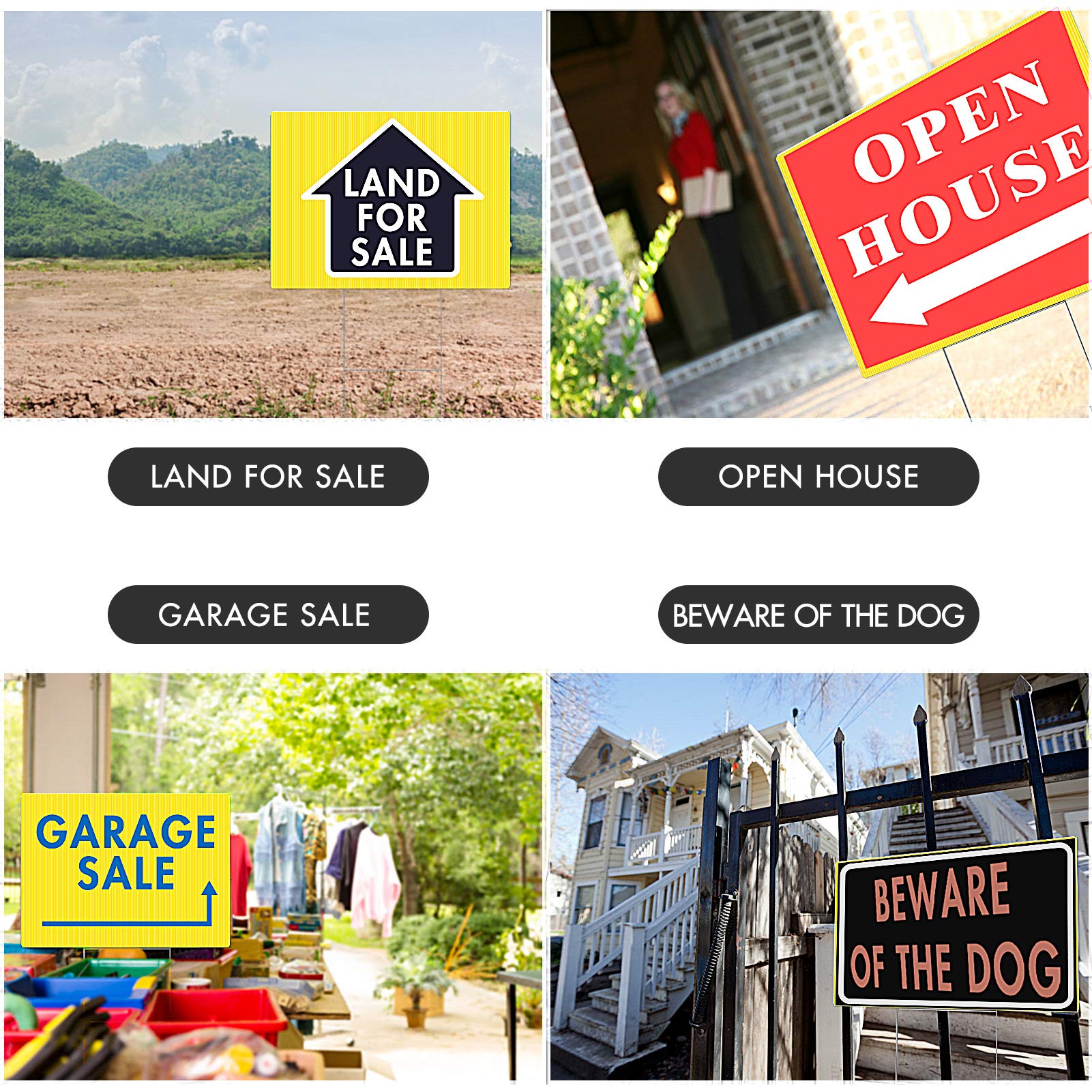 Snapklik.com : IKAYAS 10 Pack Blank Yellow Yard Signs
