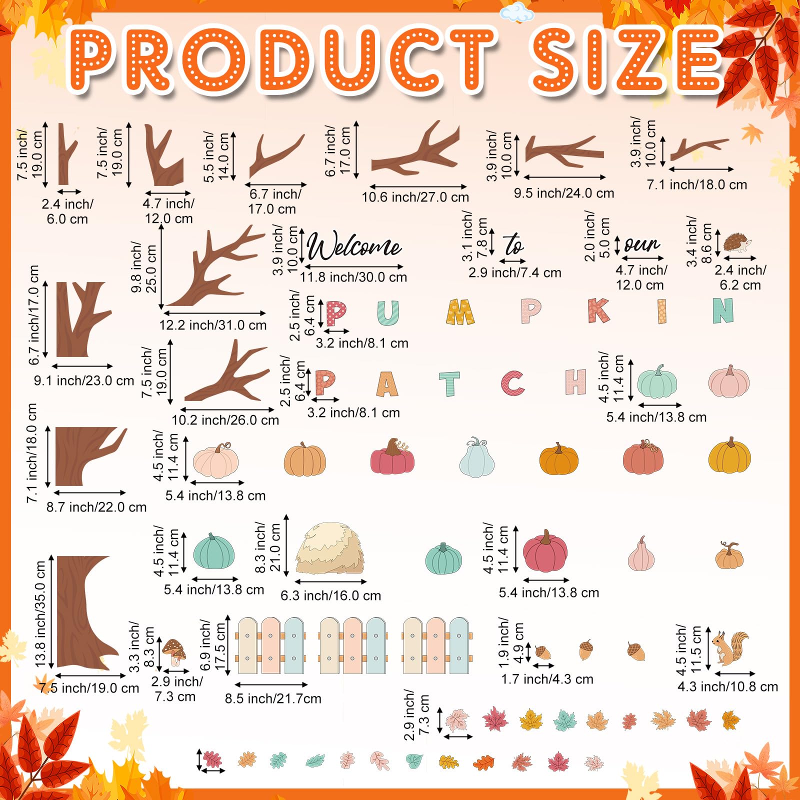 Snapklik.com : Pasimy Fall Bulletin Board Decorations Set Pumpkin ...