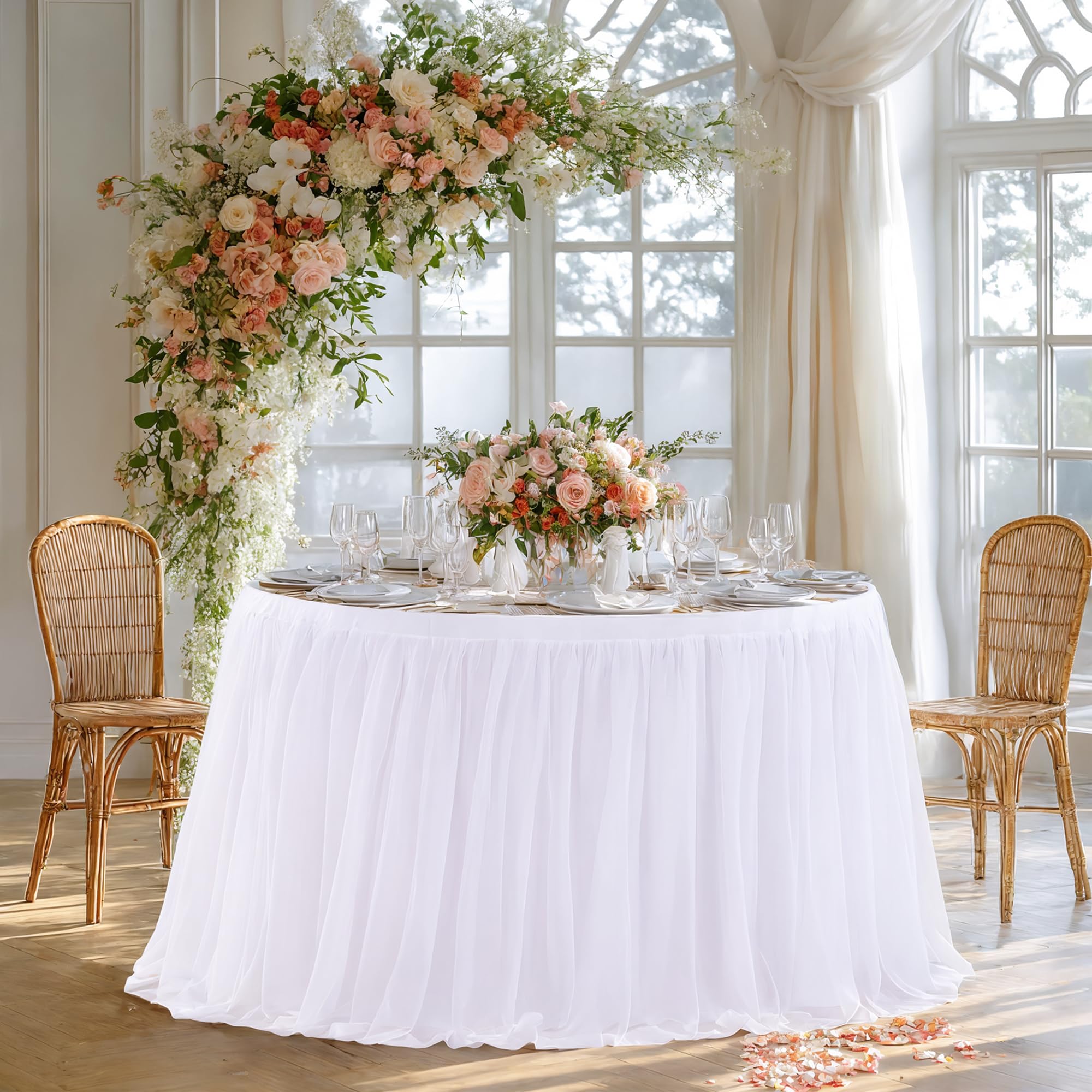 Amazon.com: Wish Care White Spandex Round Tablecloths Fitted 4FT Round ...