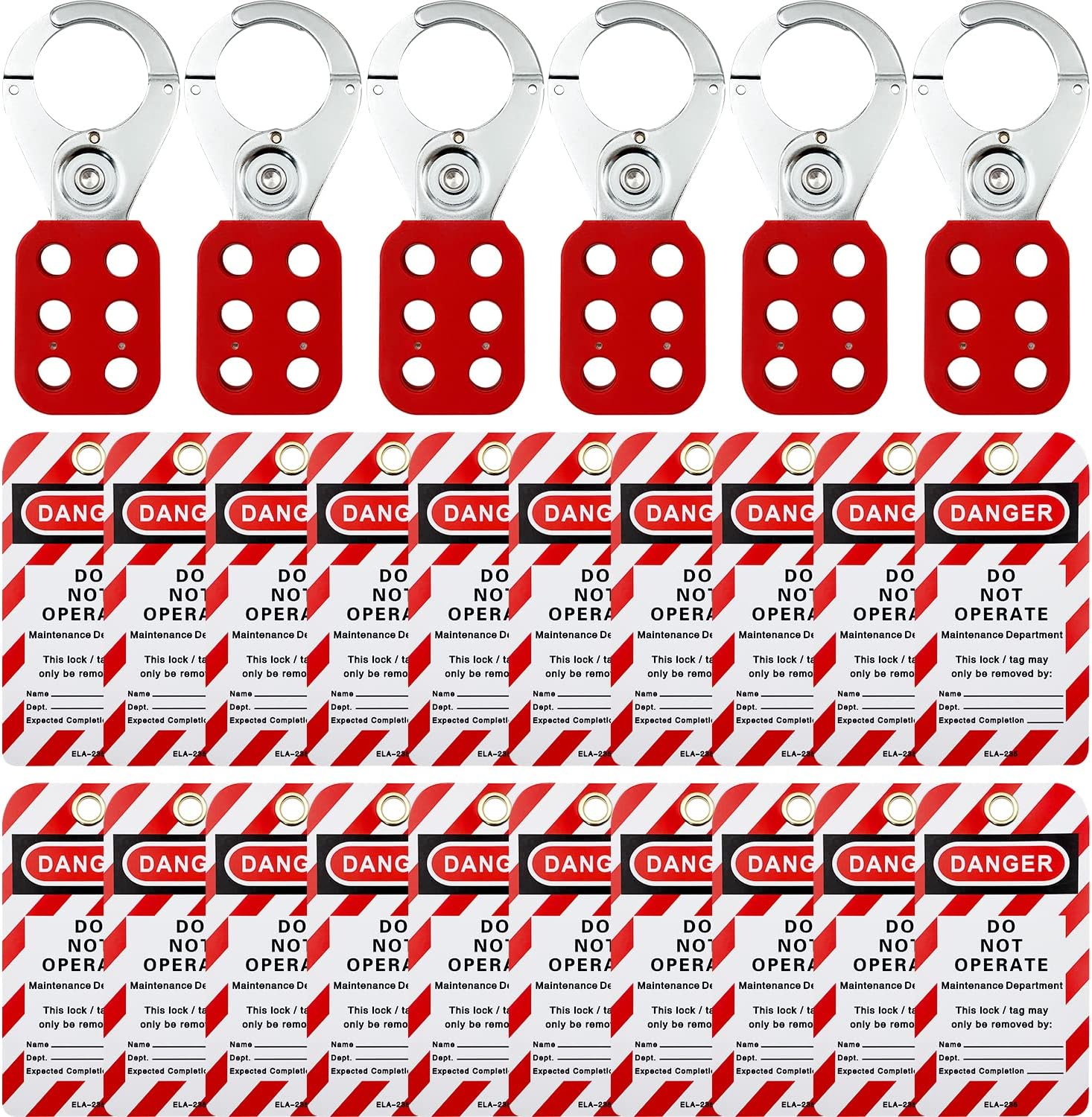 SAFBY Lockout Tagout Hasp with Loto Tags, 6 Hasp with 20 Lock Out tag ...