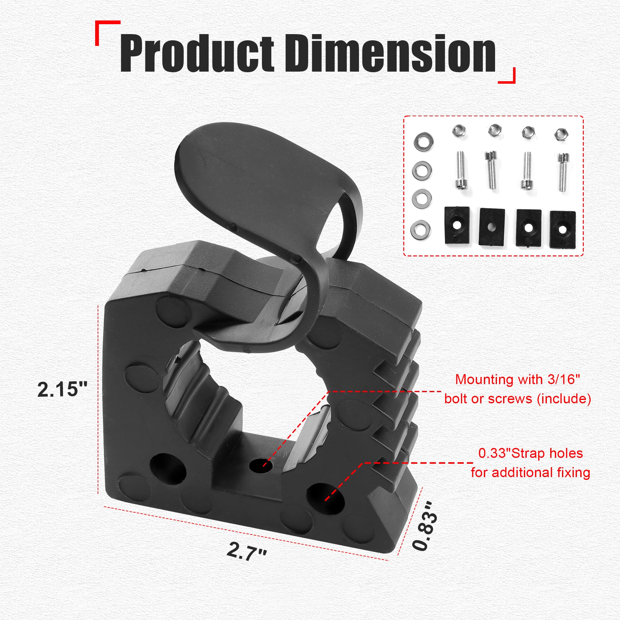 Snapklik.com : 4 Pack Quick Release Rubber Clamp Mount Kit 1-1/5" To 1 ...