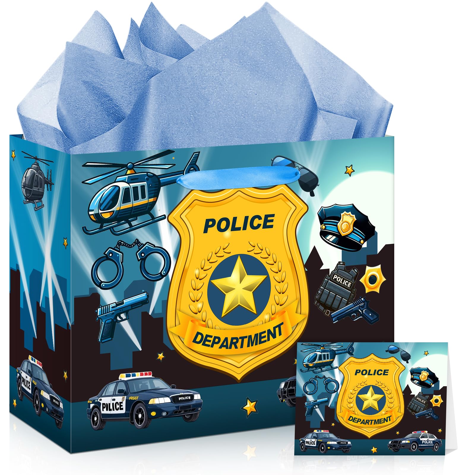 Amazon.com: Police Birthday Party Supplies Police Birthday Gift Bag ...