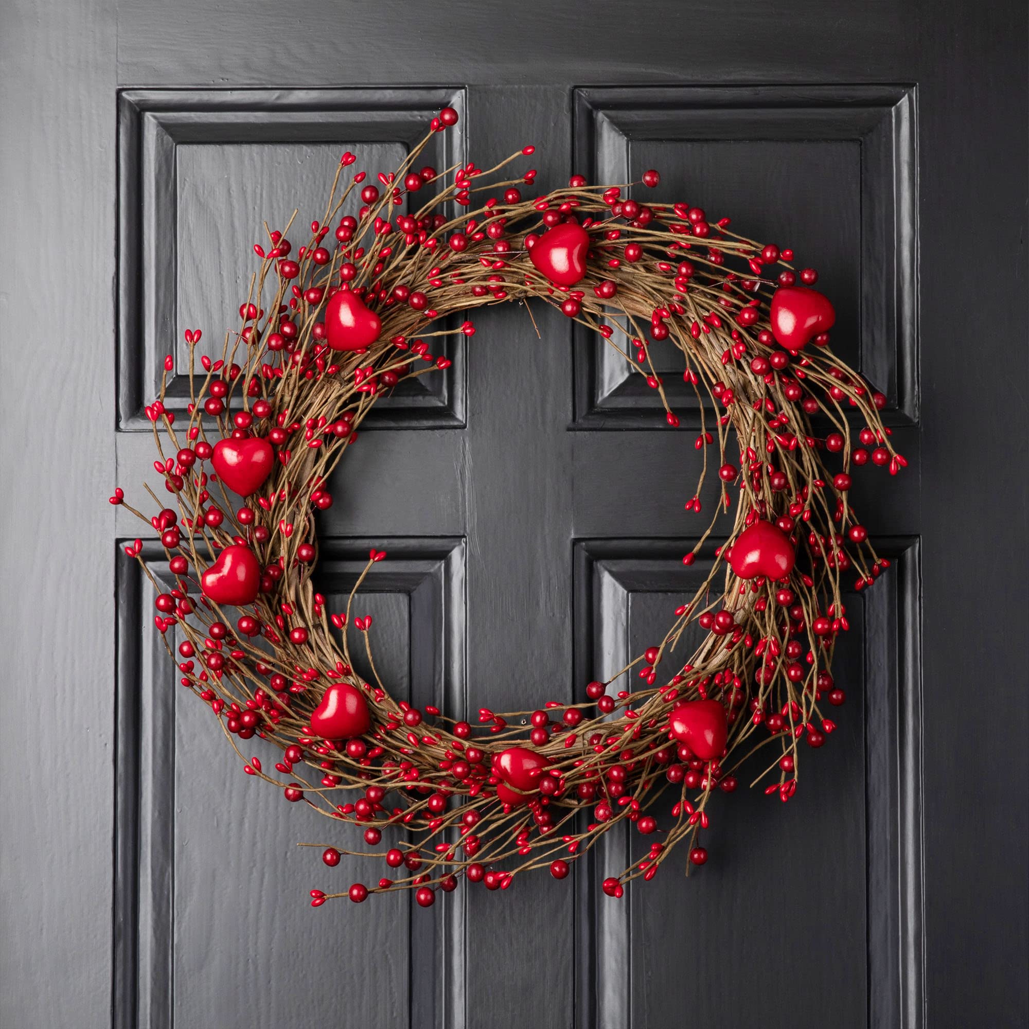 Snapklik.com : Glitzhome 18 D Valentines Berry Heart Wreath, Valentines ...