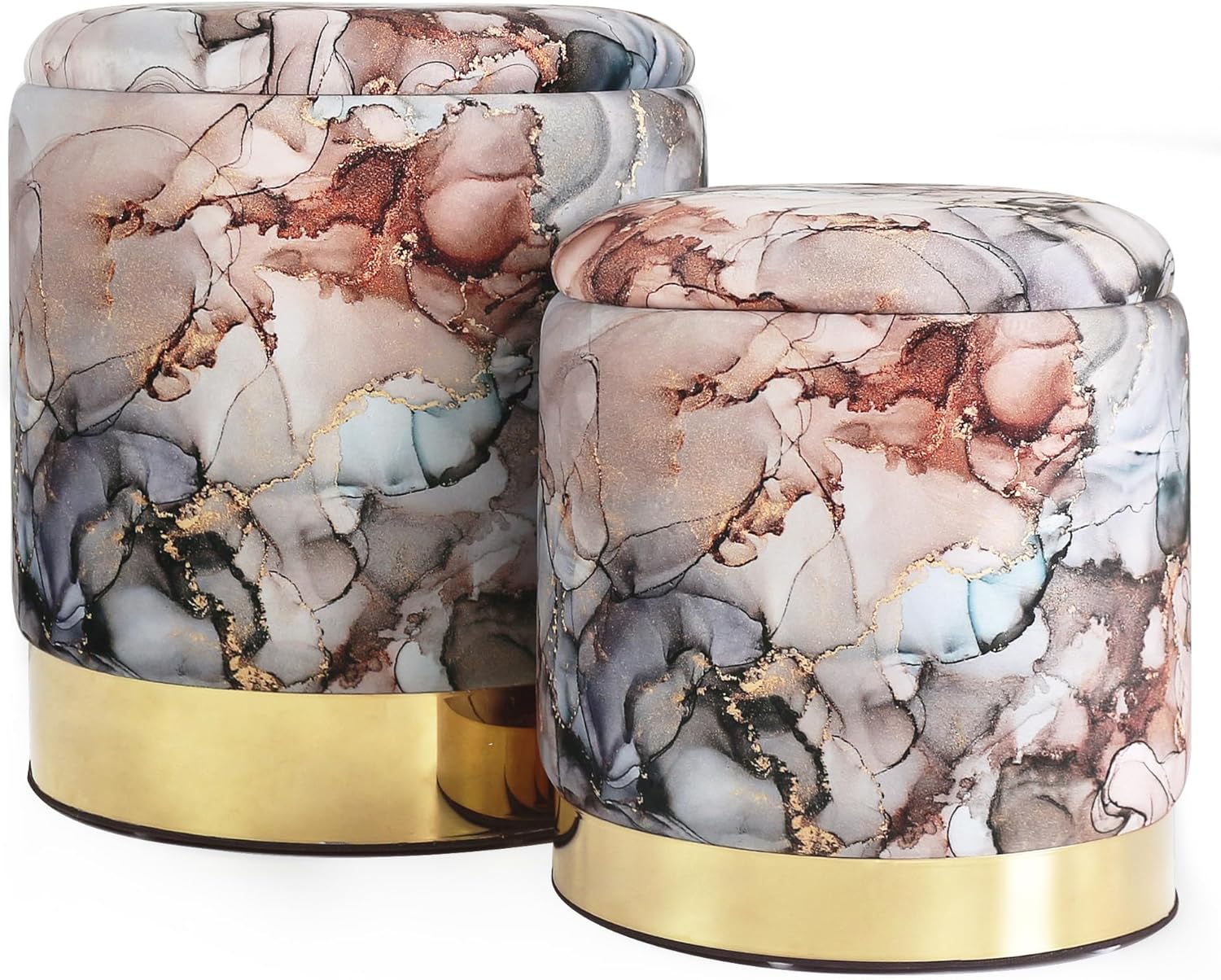 Amazon.com: INSPI DECOR Storage Ottoman - Velvet Ottoman with Storage ...