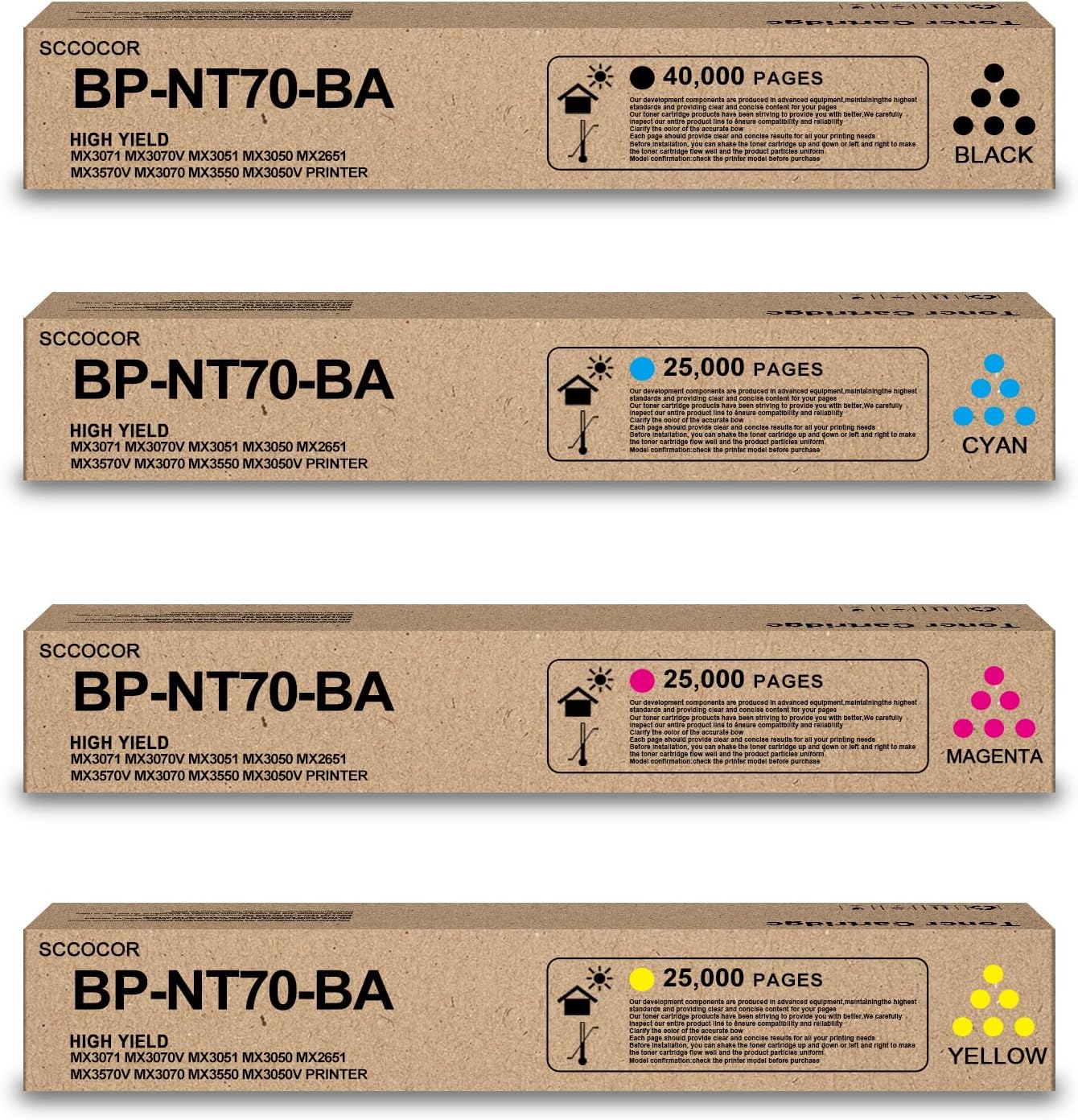 Amazon.com: BP-NT70 BP-NT70BA BP-NT70CA BP-NT70MA BP-NT70YA Toner ...