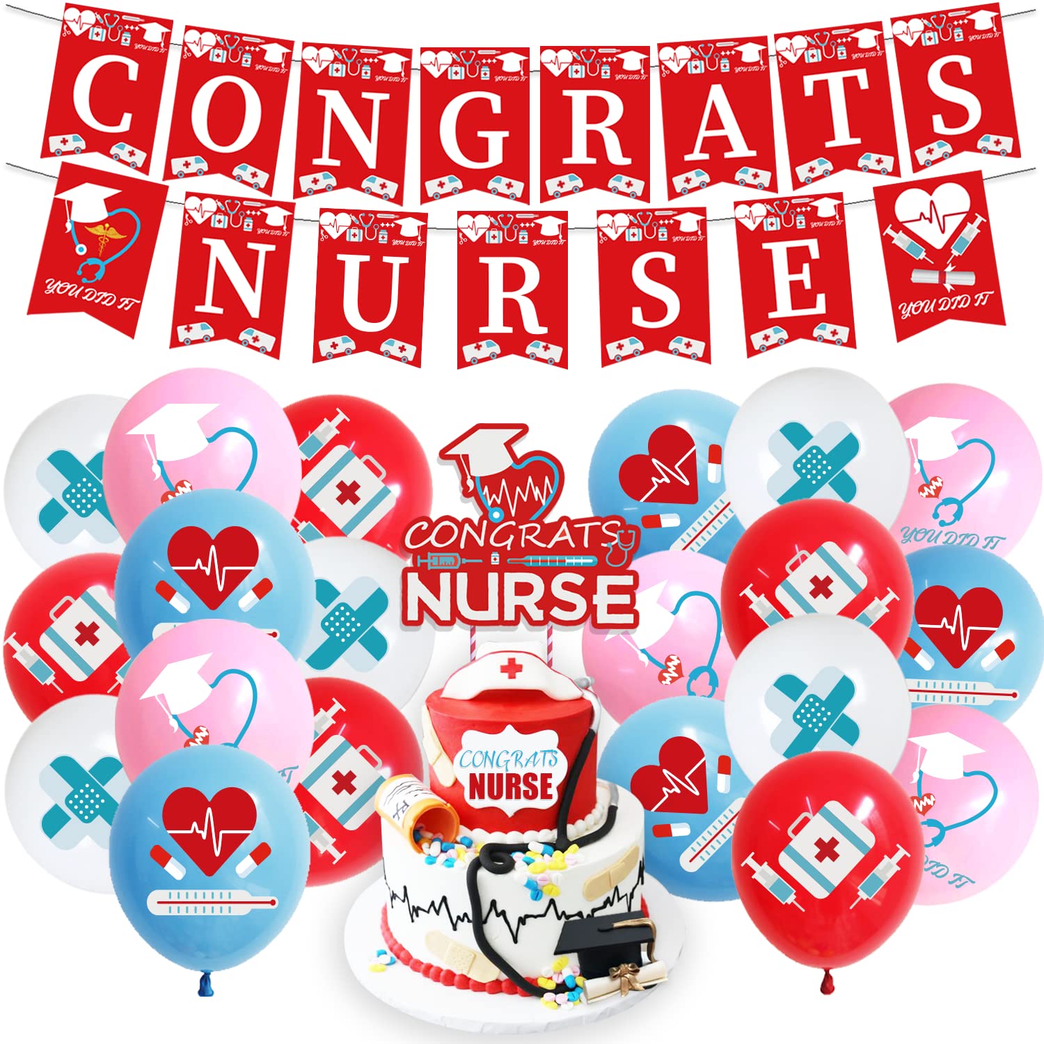 Buy Nurse Graduation Decorations 2022 , RN Graduation Party Decorations ...