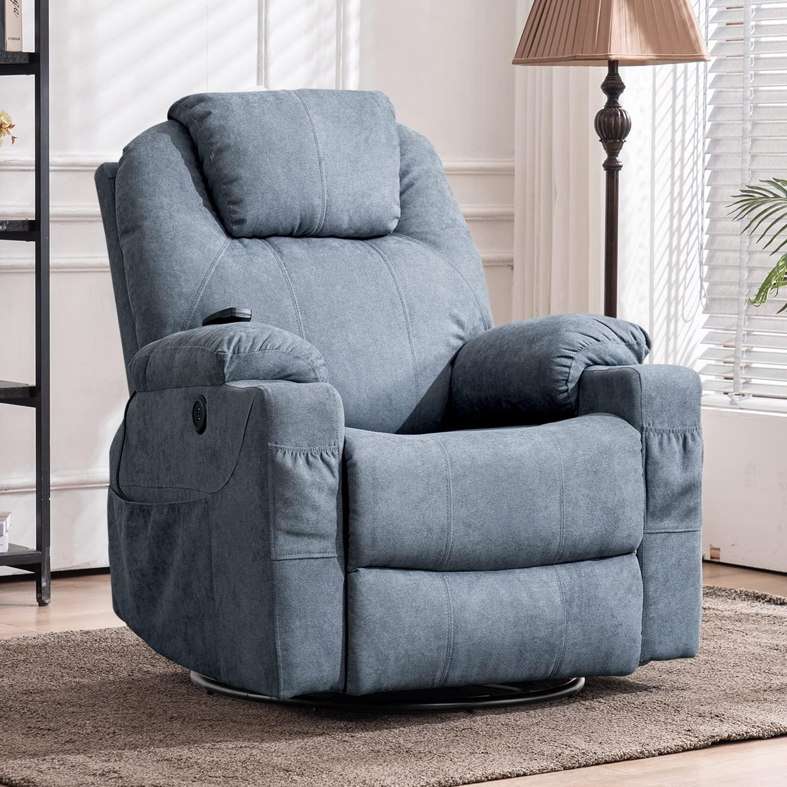 Amazon.com: HSUFLWS 360 Swivel Lazy Boy Recliner Chair with 2 Cup ...