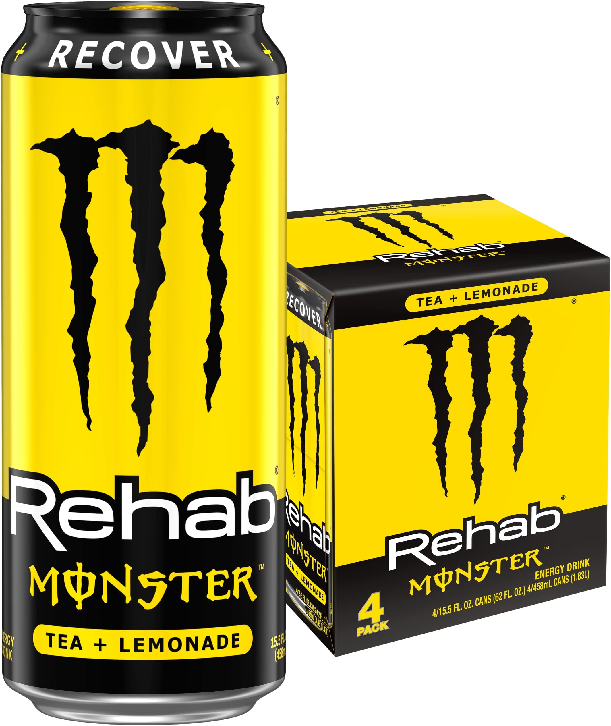 Amazon.com : Monster Rehab, Tea + Lemonade, 15.5 fl oz, 4 Pack ...