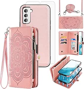 Amazon.com: Asuwish Phone Case for Samsung Galaxy S22 5G Zipper Wallet Detachable Cell Cover ...