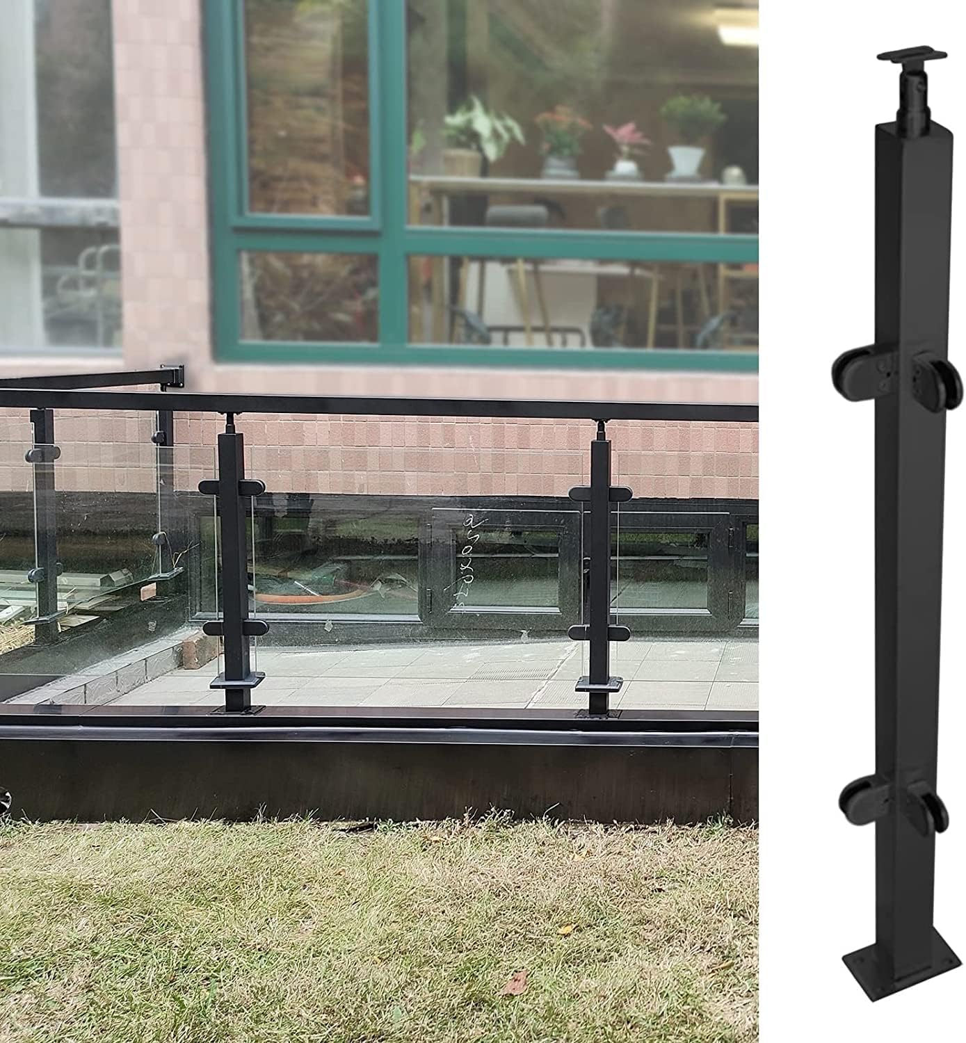 Amazon.com: Glass Deck Railing System Glass Panel Post, Glass Railing ...