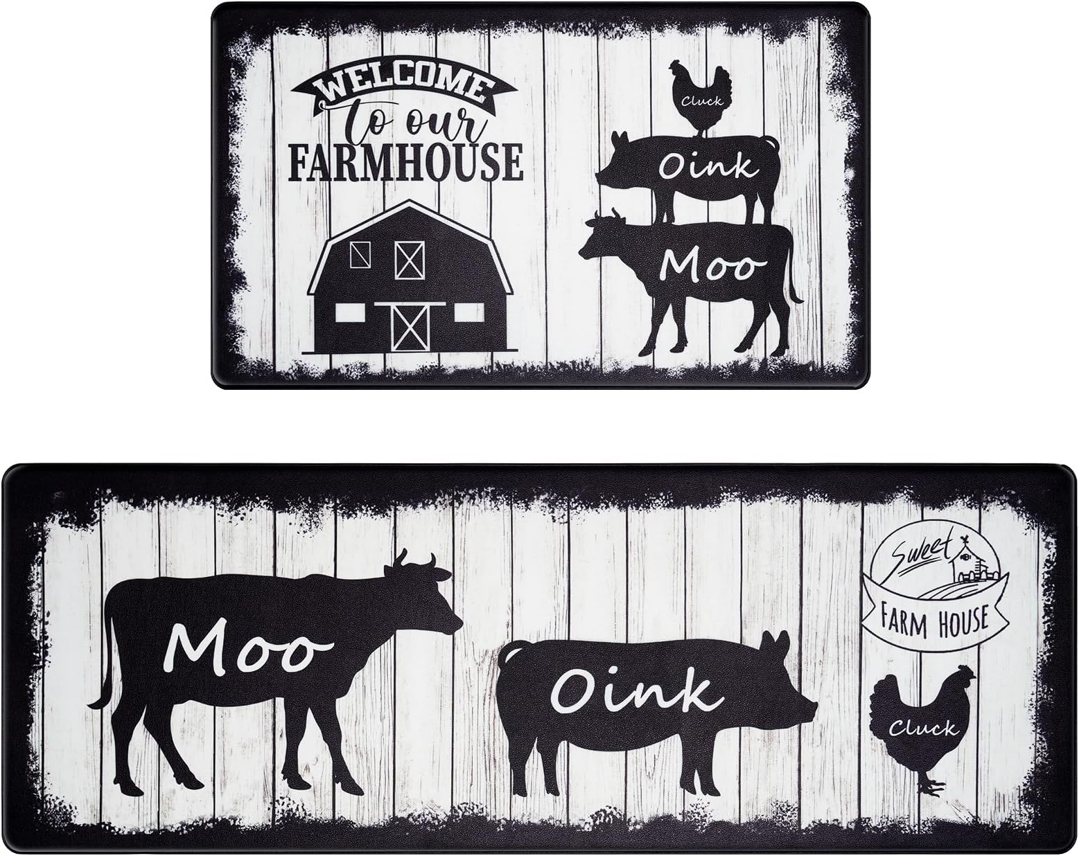 Amazon.com: ASPMIZ Farmhouse Kitchen Rugs Sets of 2, Wooden Kitchen ...