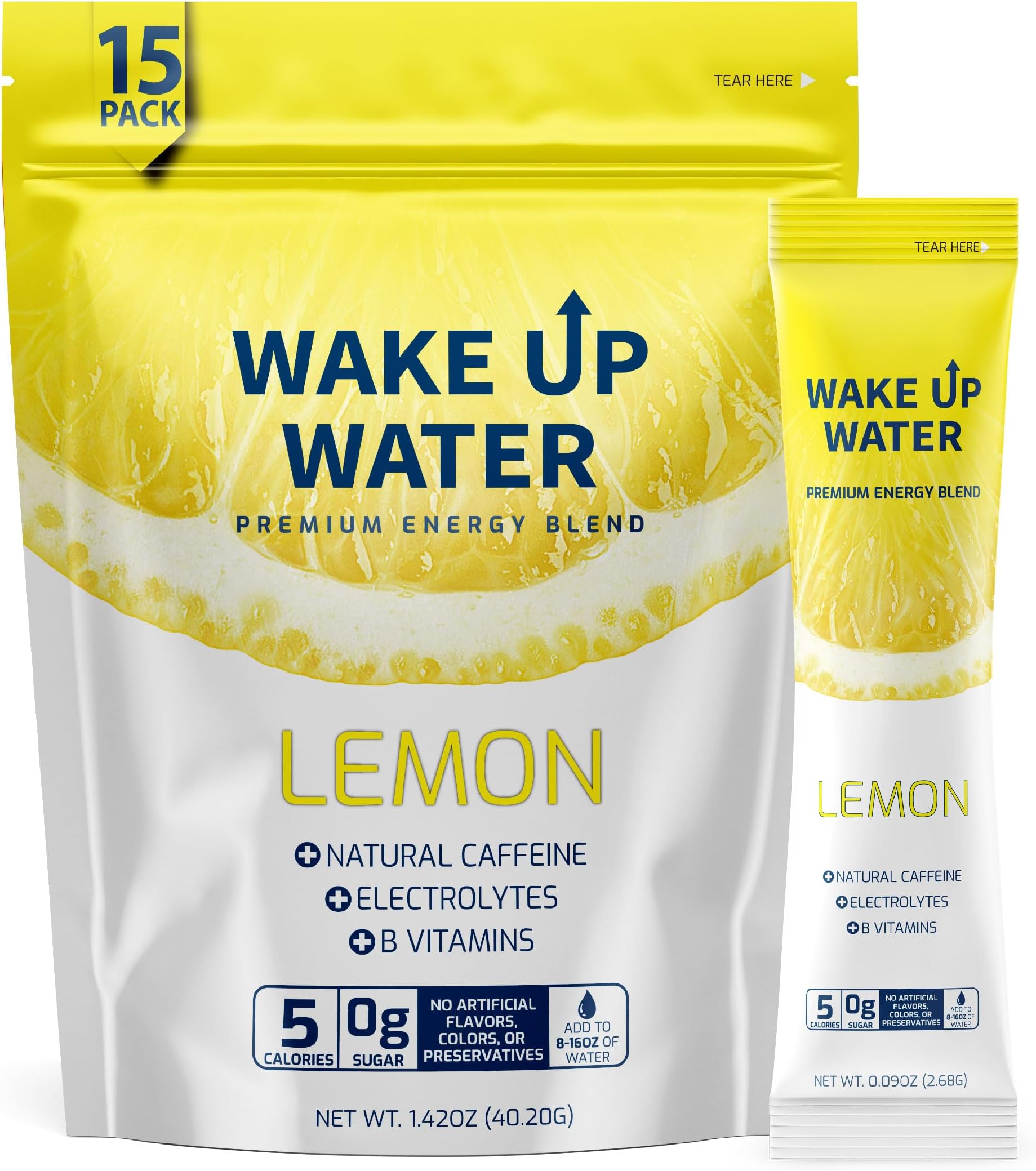 Amazon.com : Wake Up Water Energy + Hydration Mix – Lemon – Energy ...