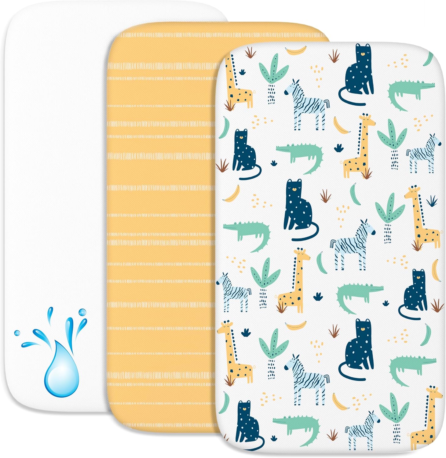 Drap Housse Cododo (Set de 2) + 1 Protège Matelas Impermeable avec ...