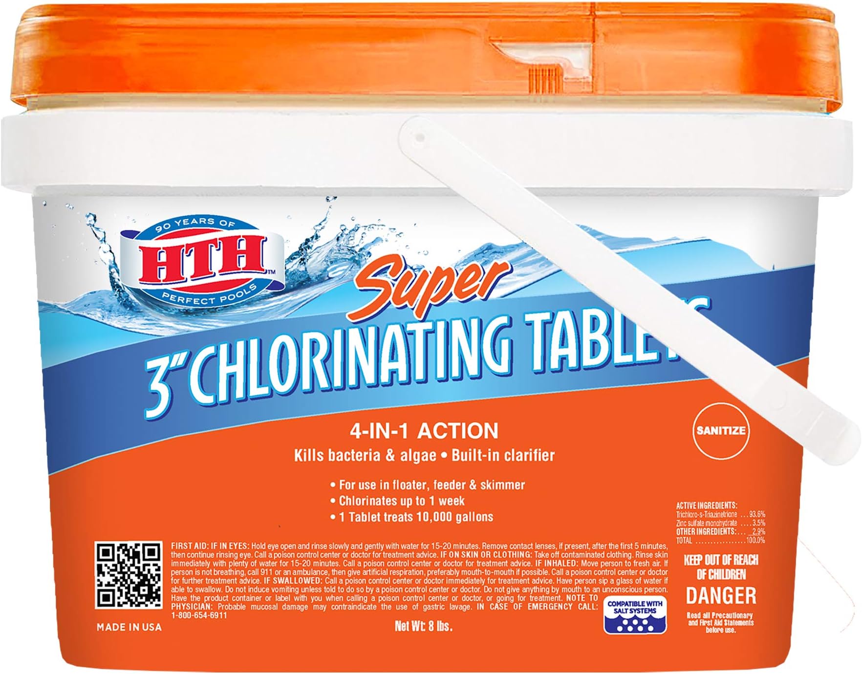 Amazon.com : HTH 42043 Super 3" Chlorinating Tablets Swimming Pool ...