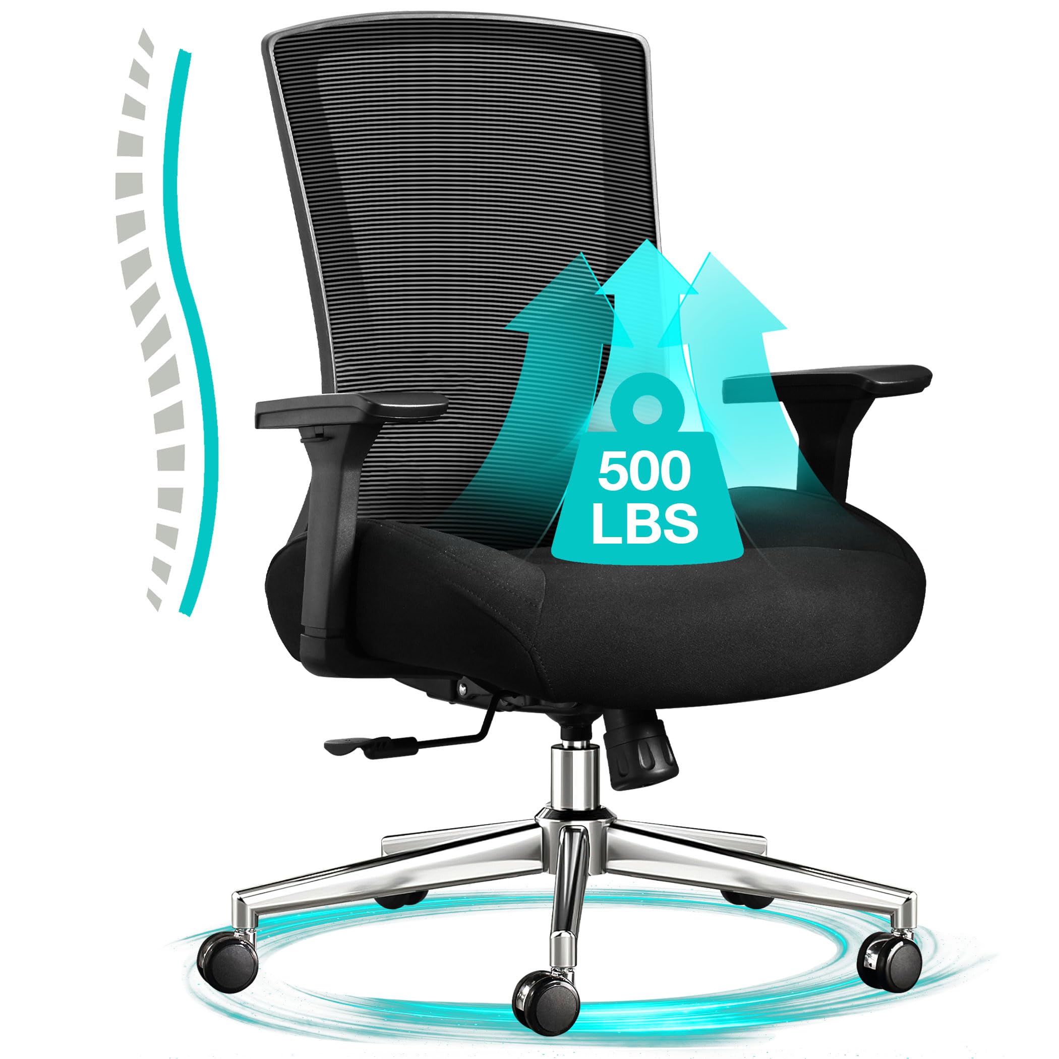 Amazon.com: Big and Tall Office Chair 500lbs, Ergonomic High Back ...