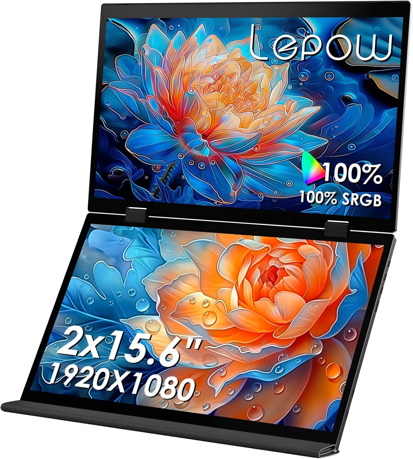 Amazon.com: Lepow Portable Monitor 15.6'' 1080P USB-C Laptop Dual ...