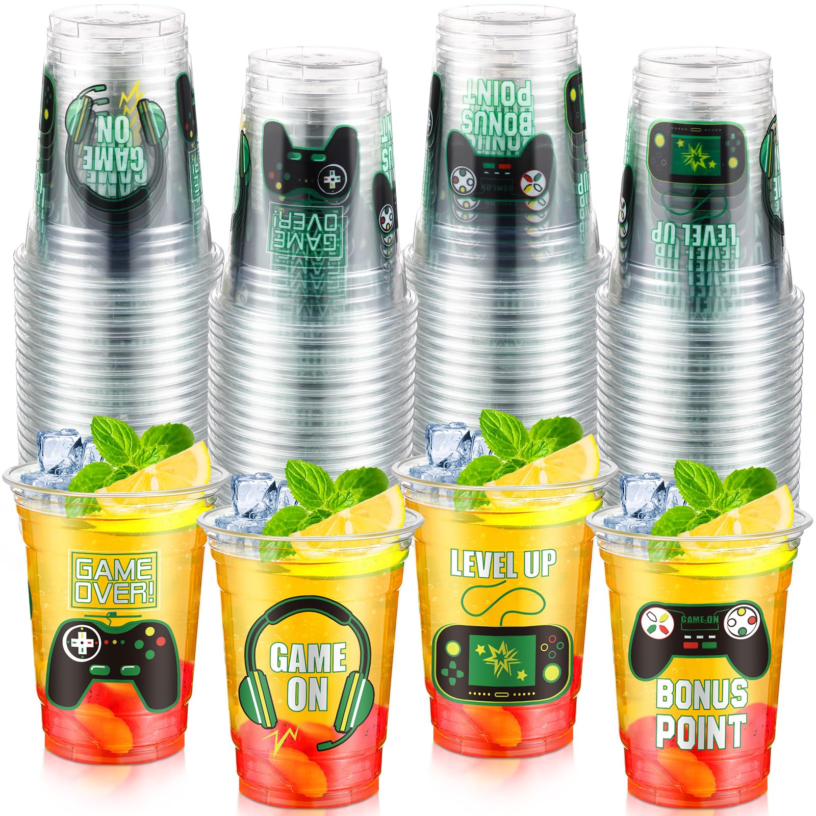 Amazon.com: Sunnychicc 50 Pcs Video Game Party Supplies 12 Oz Gaming ...