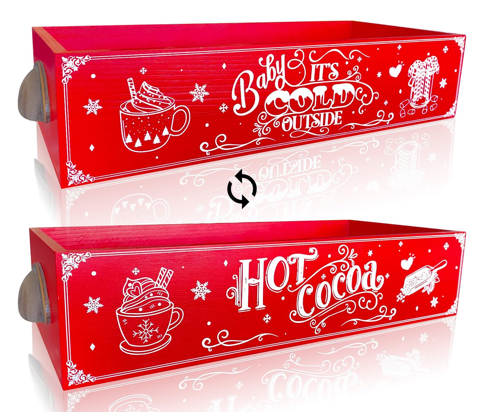 Amazon.com: Ushinemi Hot Cocoa Bar Wood Storage Box, Hot Cocoa Bar ...