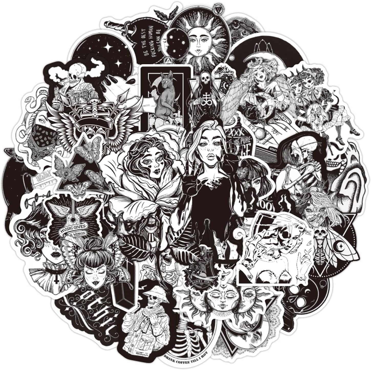 Amazon.com: 50pcs Goth Stickers for Kids Teens, Waterproof Vinyl Pastel ...