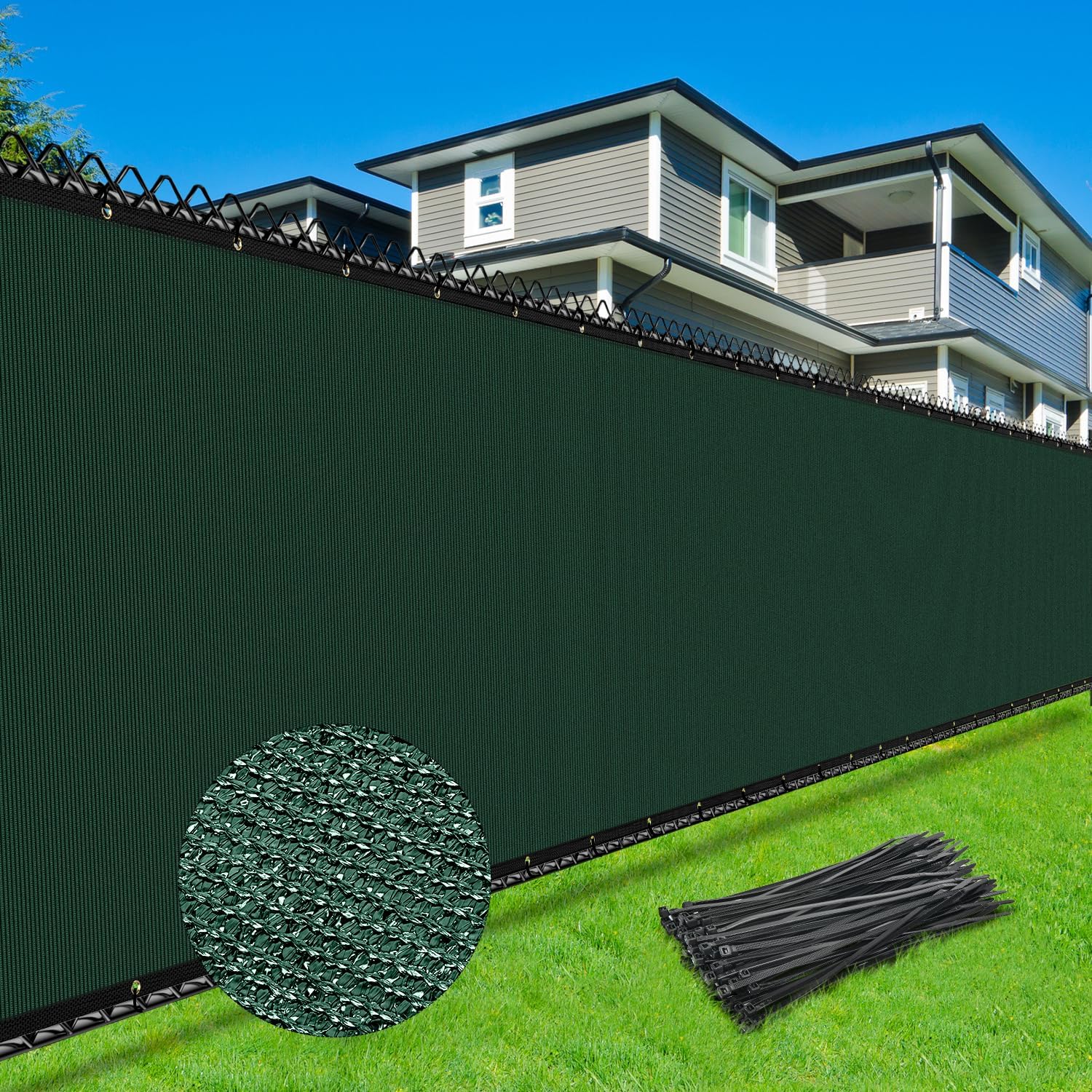 Patiobay 6X50FT Privacy Screen Fence, Heavy Duty Fencing Shade Cover ...