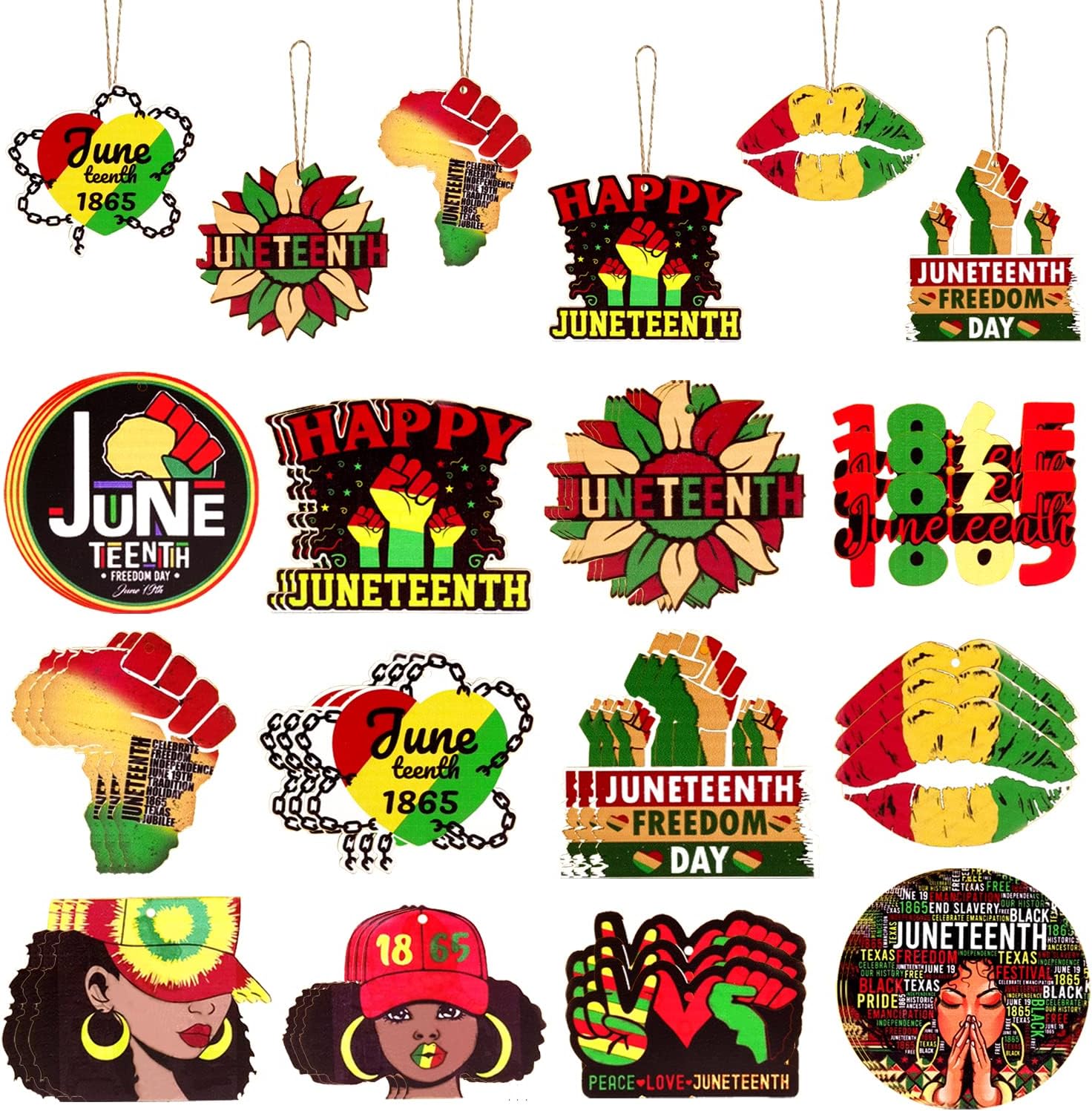 Amazon.com: Deloky 24 PCS Juneteenth Hanging Balls Ornament-Juneteenth ...